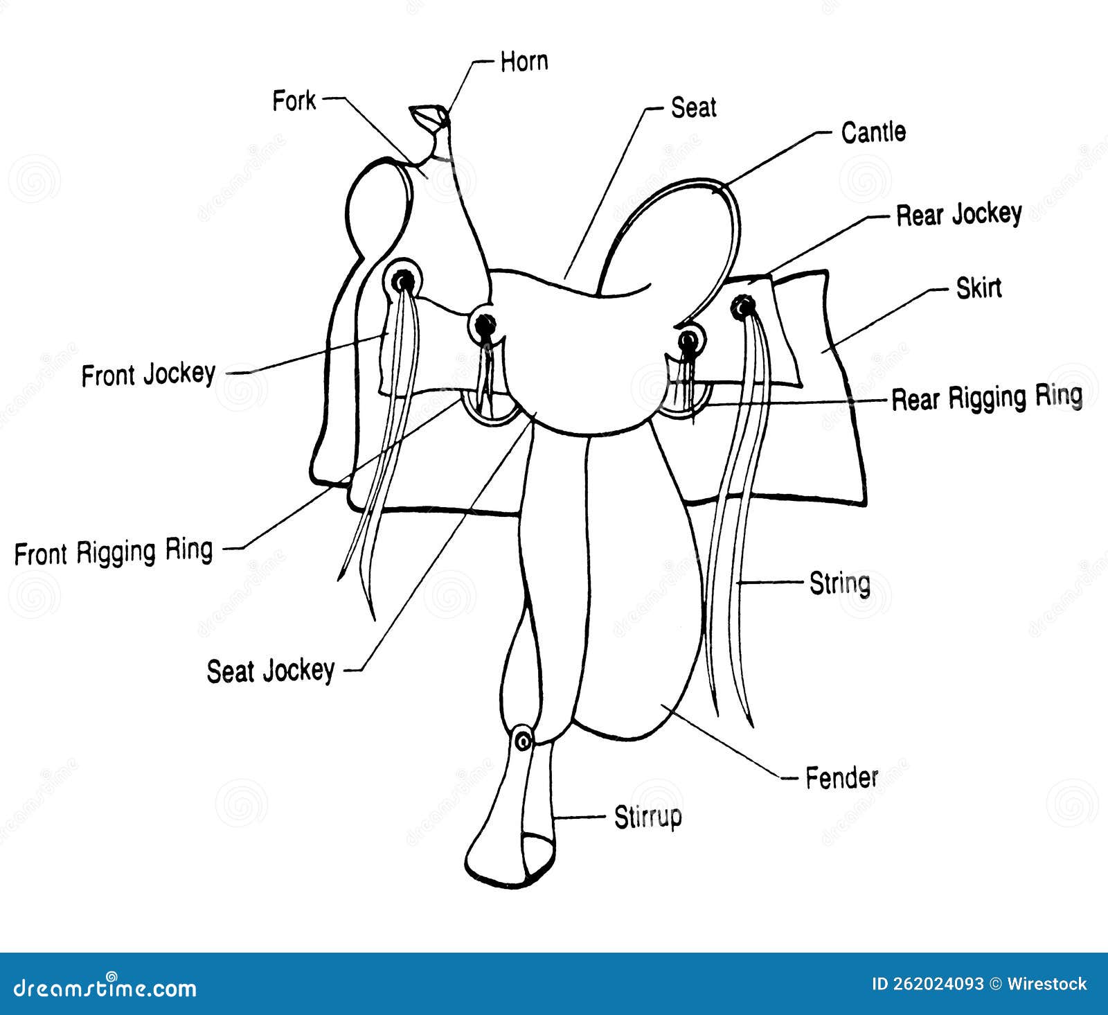 Illustration of a Tree Saddle Part Names Stock Illustration ...