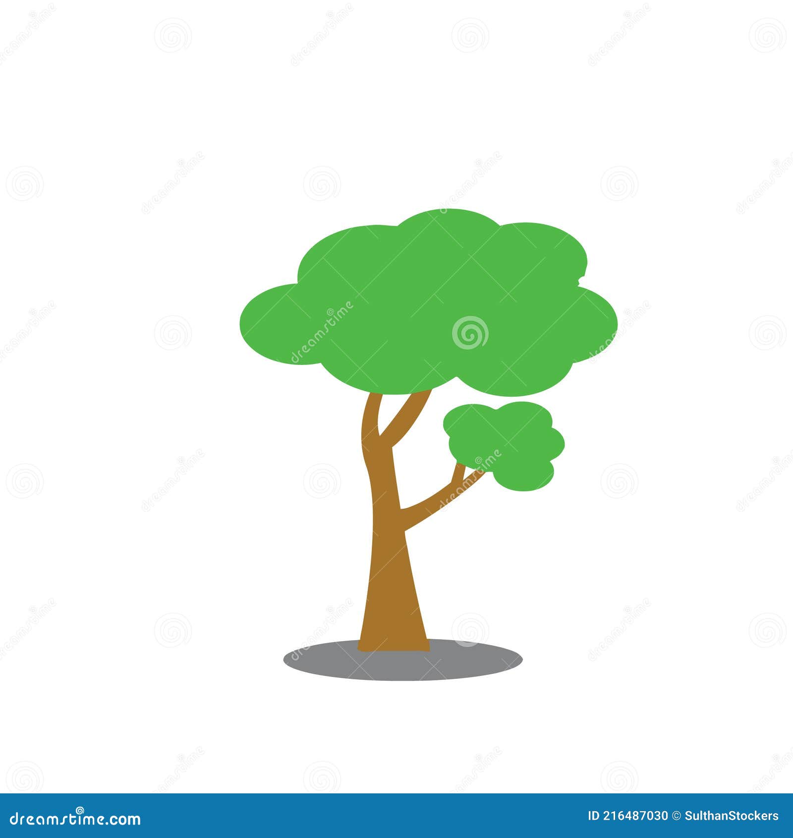 Illustration of a Tree Shape with a Flat Design Style Stock Vector ...
