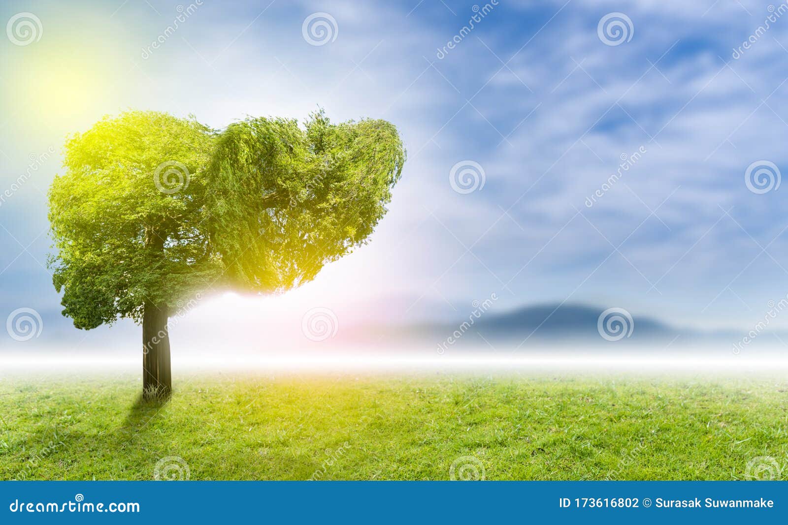 Illustration of a Tree in the Shape of a Liver Environment and Medicine ...