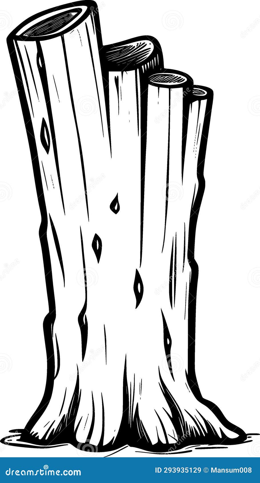 Illustration of Tree Stump Cartoon Stock Illustration - Illustration of ...