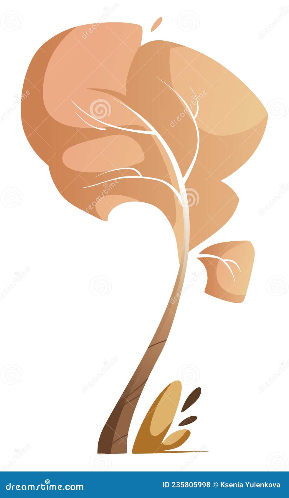 Illustration of a Tree Swaying in the Wind. Stock Vector - Illustration ...