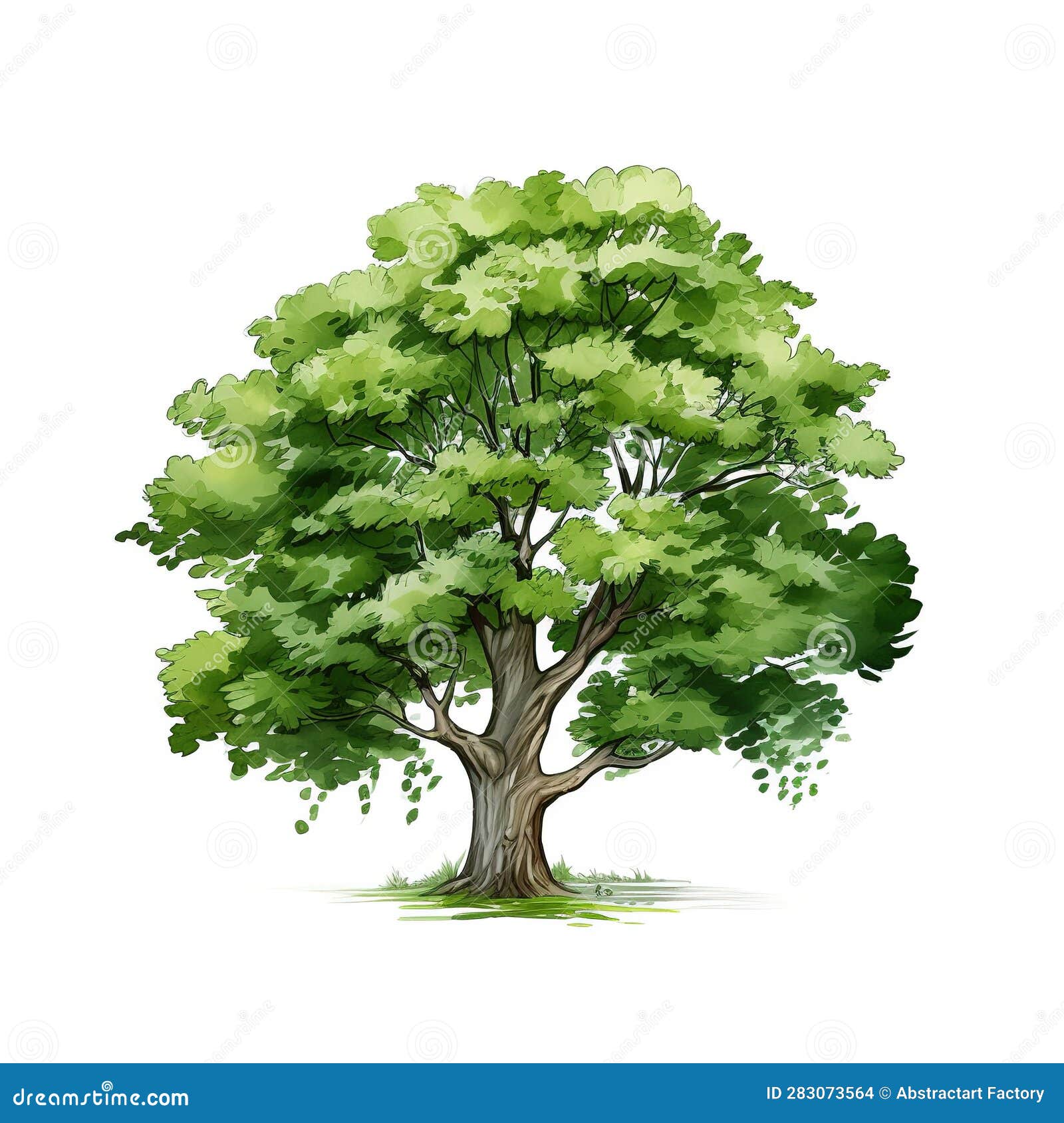 Illustration of Tree on White Background. Generative Ai Stock ...