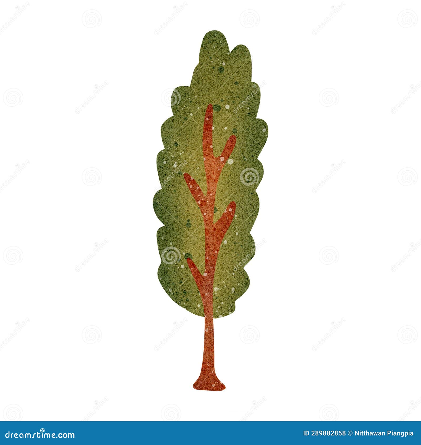 Illustration of a Tree Whose Leaves Turn Green Stock Illustration ...