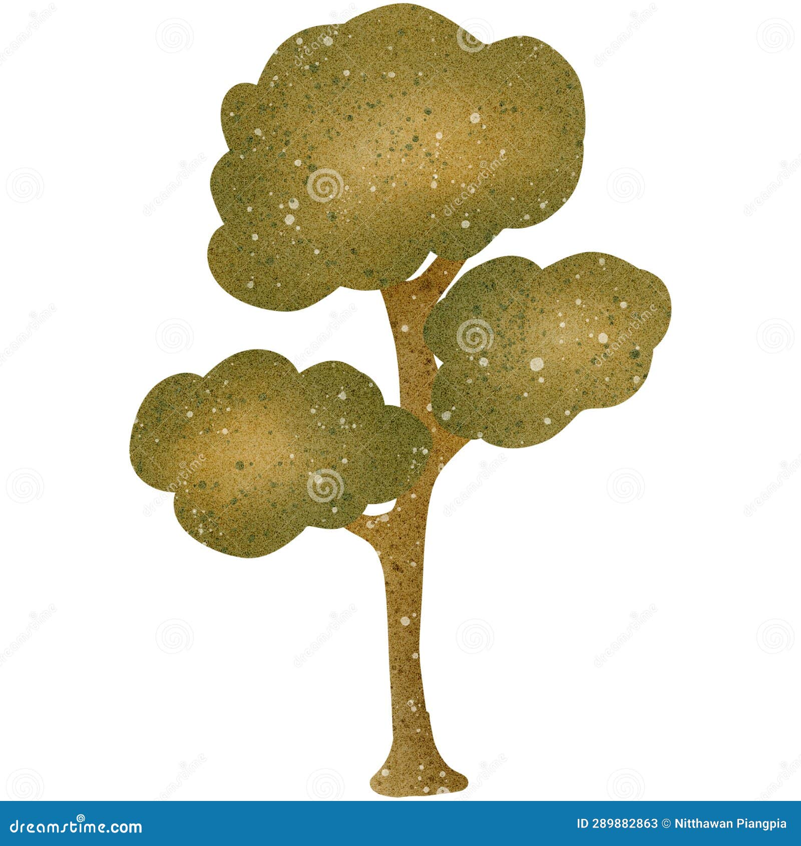 Illustration of a Tree Whose Leaves Turn Green Stock Illustration ...