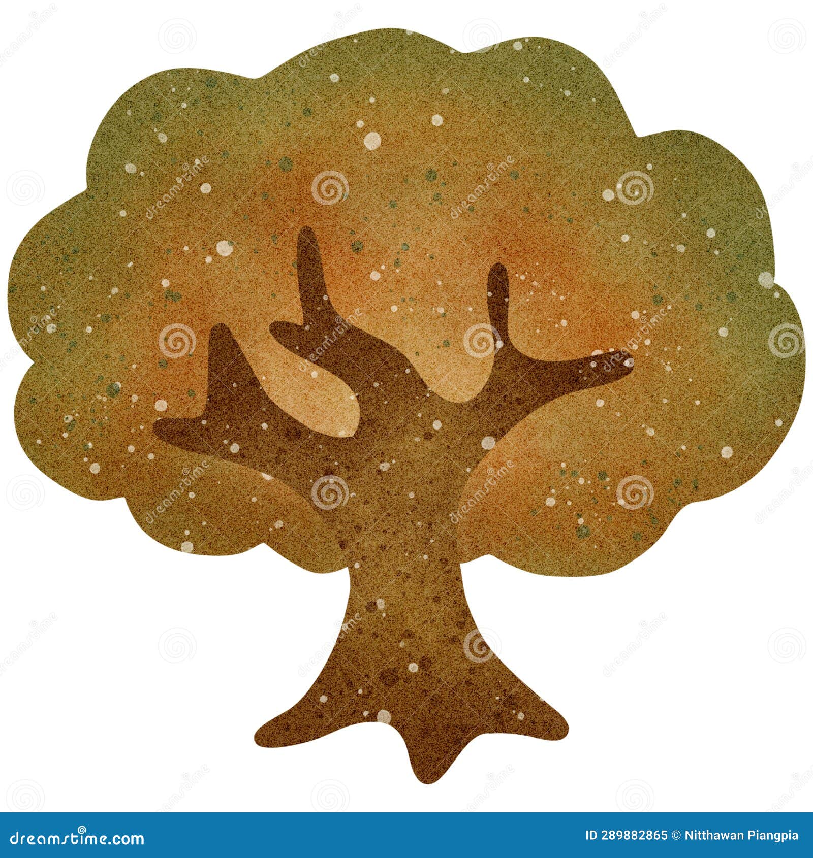 Illustration of a Tree Whose Leaves Turn Green Stock Illustration ...