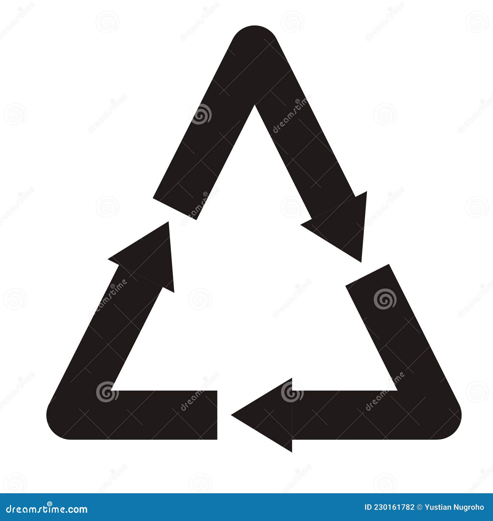 Illustration Triangle Recycle Logo with Black Color and 3 Arrow Stock ...