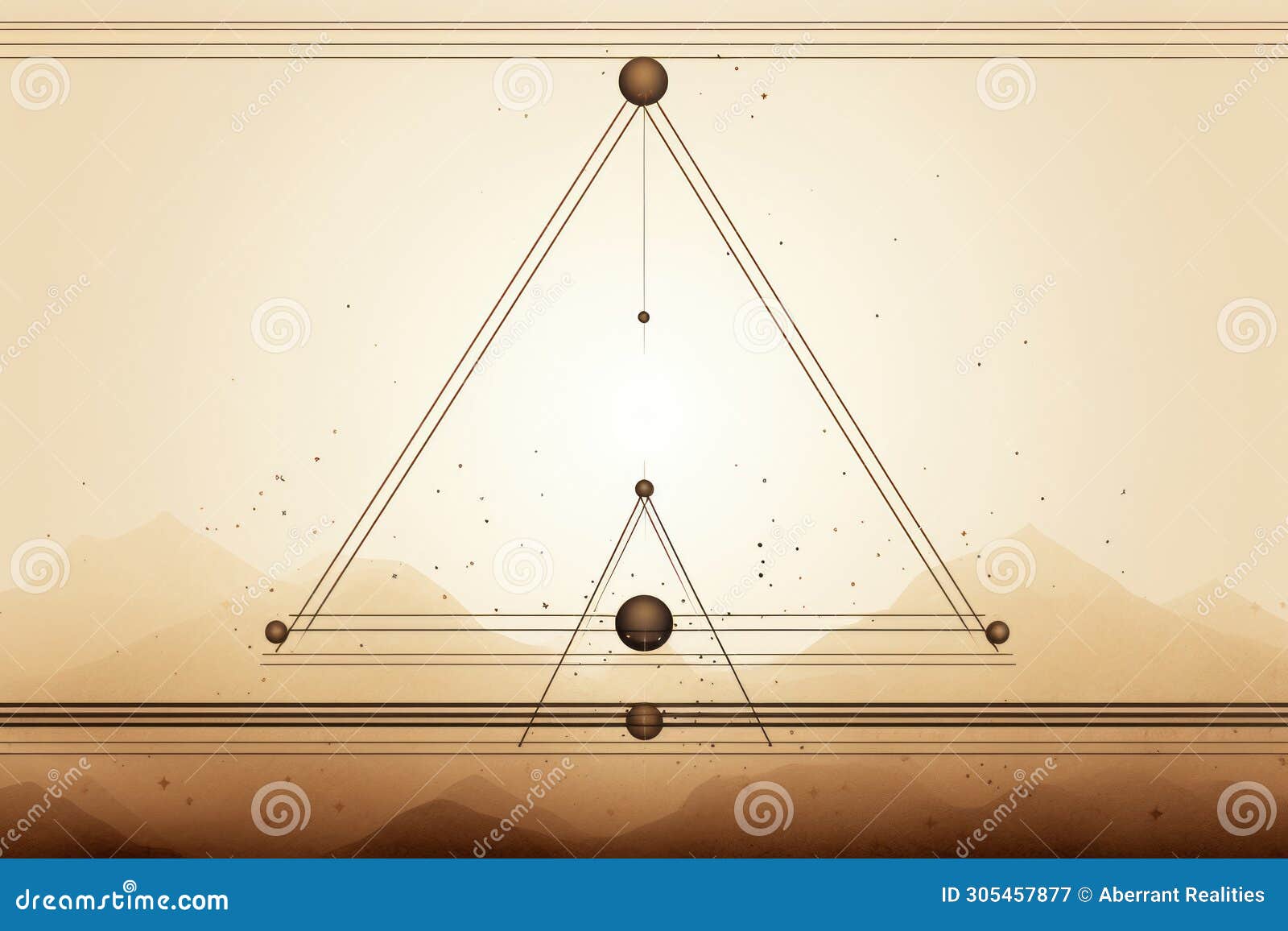 An Illustration of a Triangle with Three Lines and a Mountain in the ...