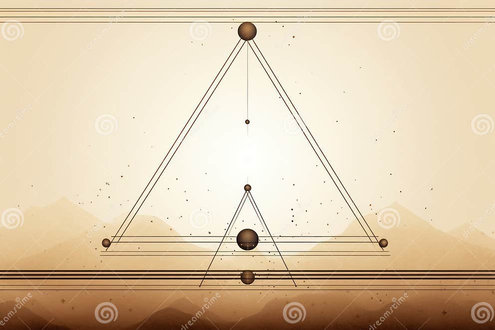 An Illustration of a Triangle with Three Lines and a Mountain in the ...