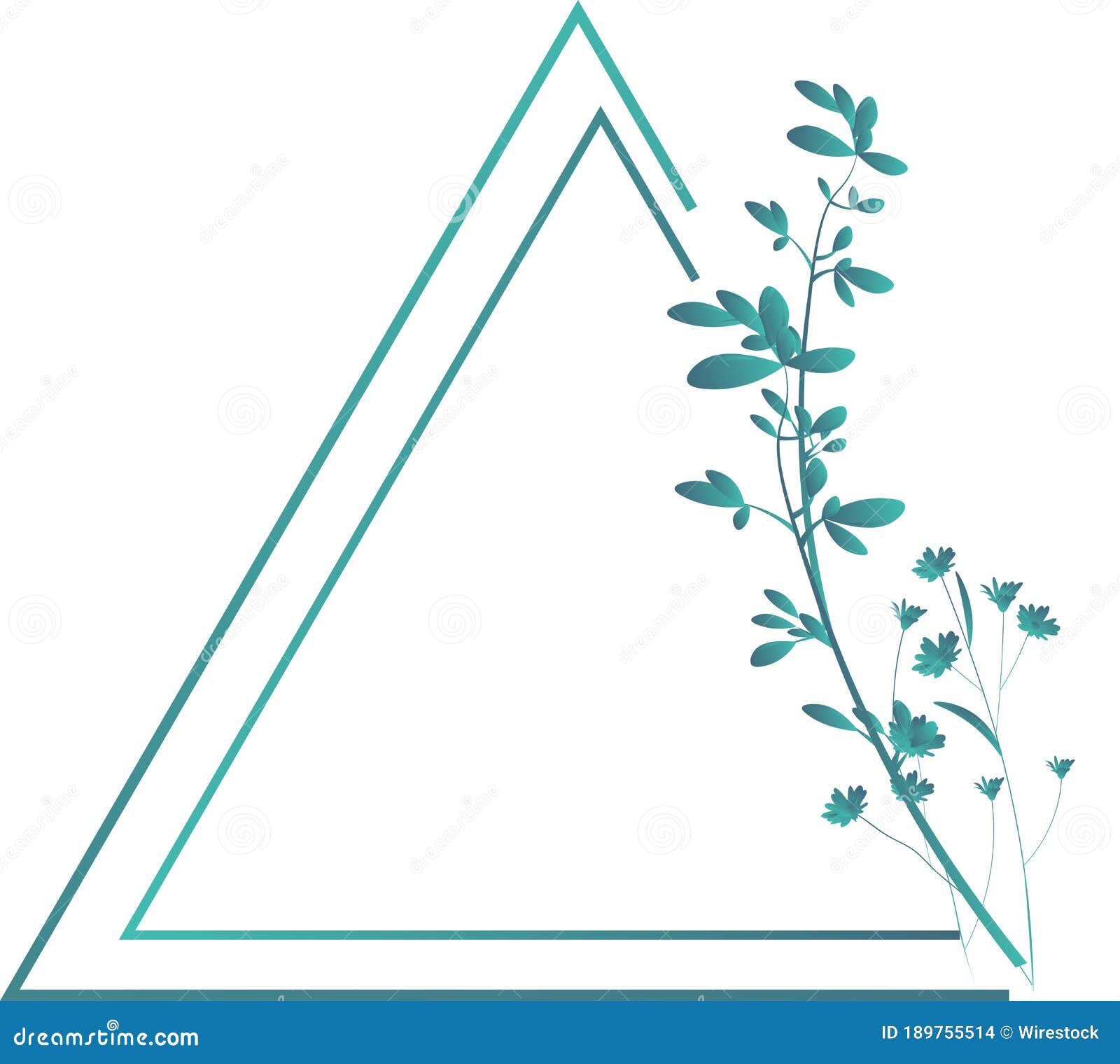 Illustration of Triangles Decorated with a Flower Isolated on a White ...