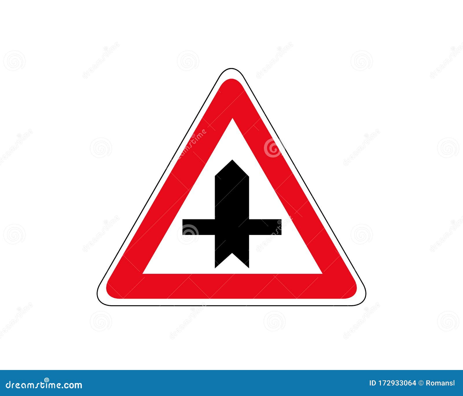 Illustration of Triangular Isolated Sign for Priority Road Stock Vector ...