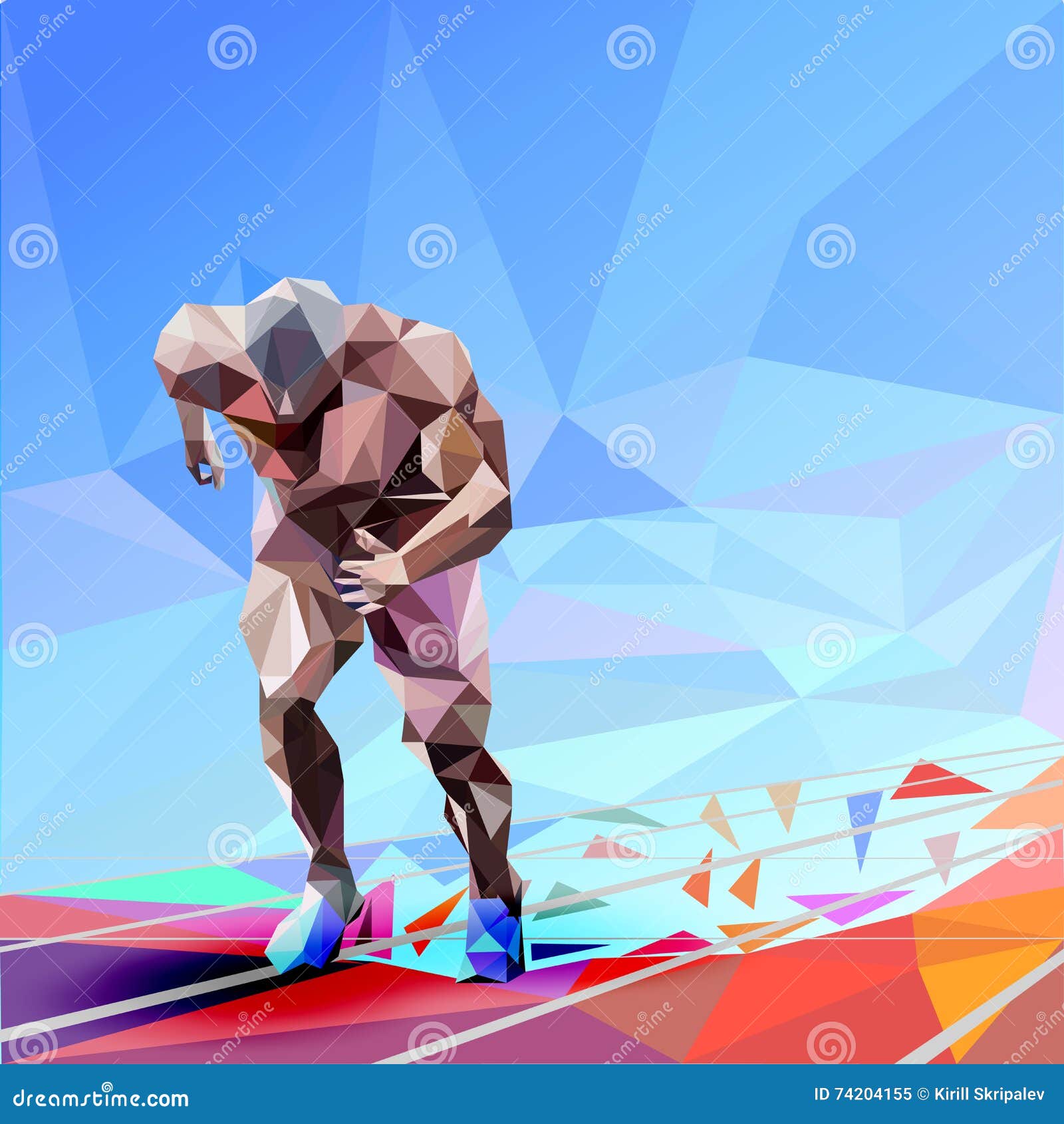 Illustration Triangular Runner Stock Vector - Illustration of olympic ...