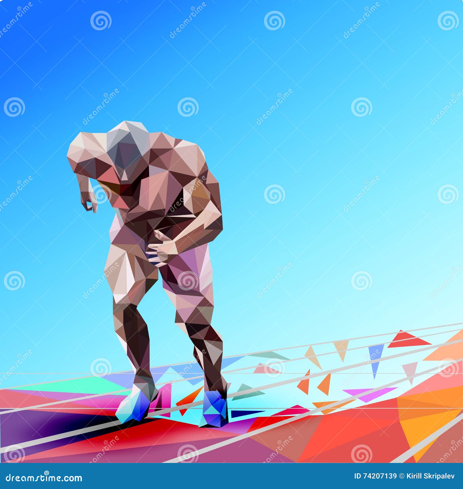 Illustration Triangular Runner Stock Vector - Illustration of games ...