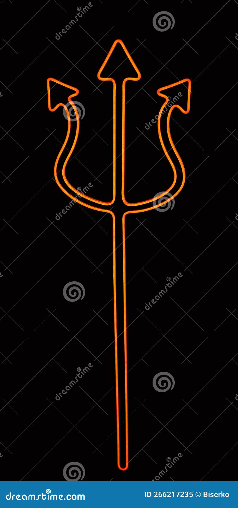 Illustration of the Trident Made of Neon Stock Illustration ...