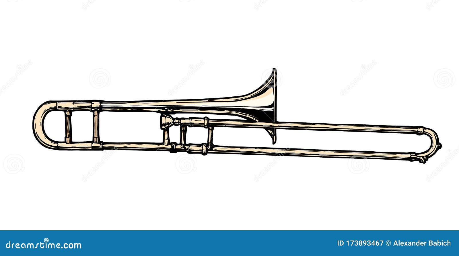 Illustration of trombone stock vector. Illustration of performance ...