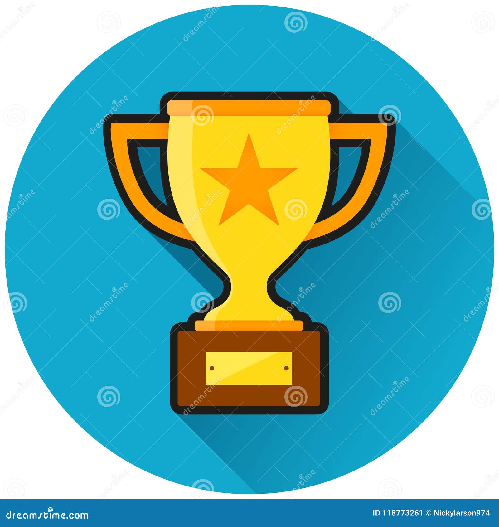 Trophy Circle Blue Icon Concept Stock Vector - Illustration of gold ...