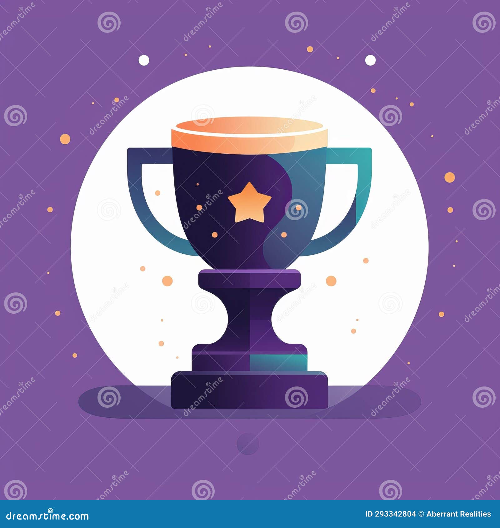 An Illustration of a Trophy on a Purple Background Stock Illustration ...