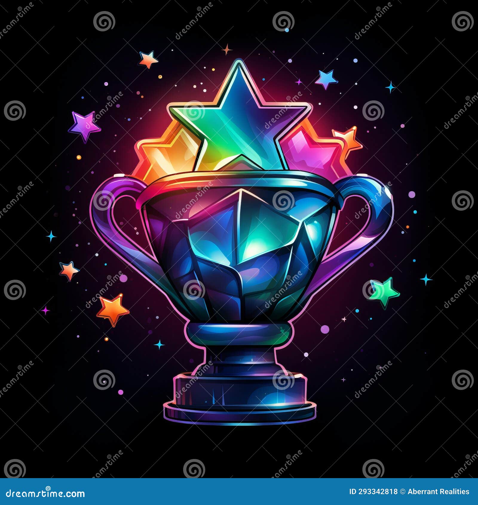 An Illustration of a Trophy with a Star on it Stock Illustration ...