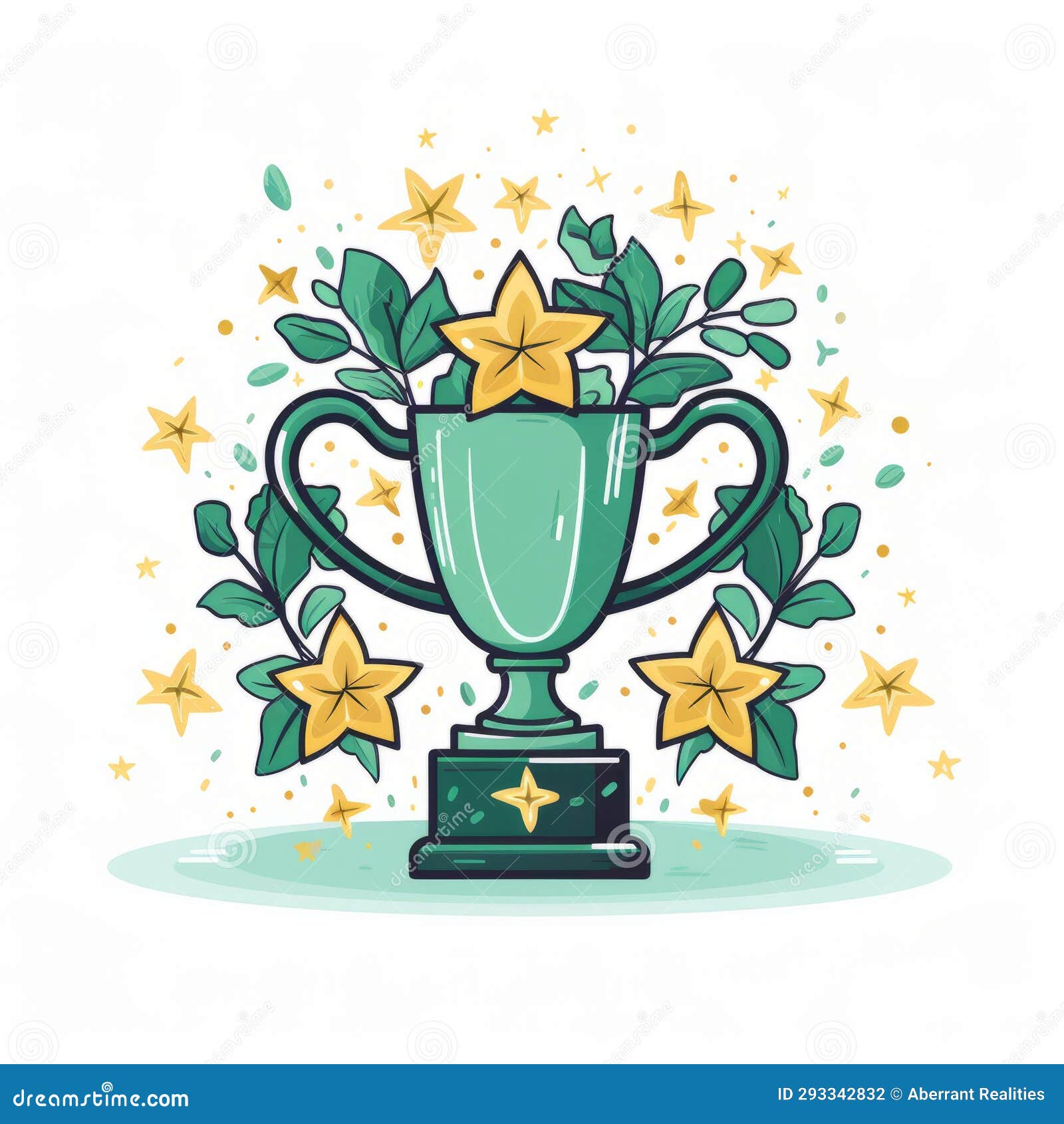 An Illustration of a Trophy with Stars on it Stock Illustration ...