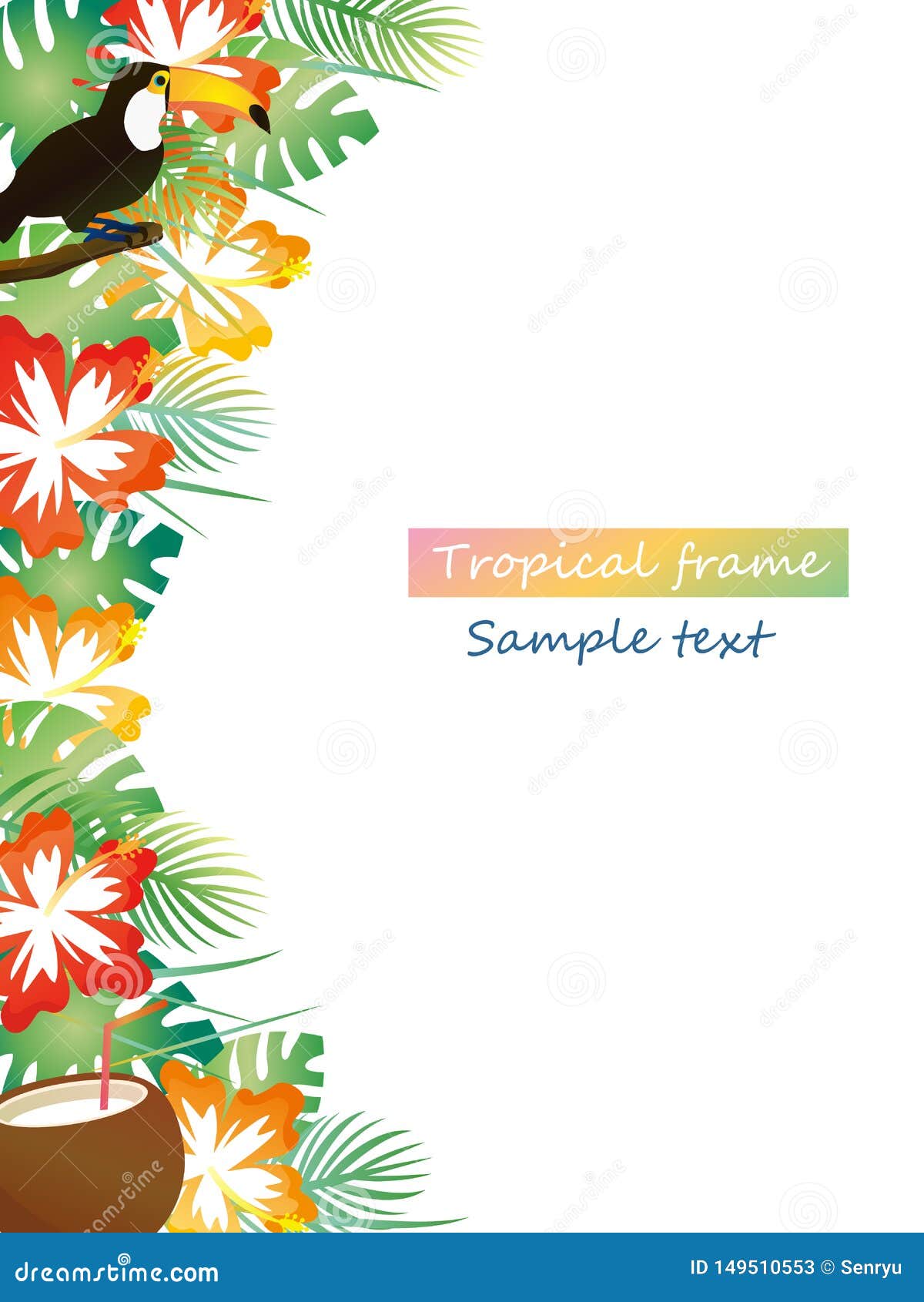Tropical frame2 stock vector. Illustration of flowers - 149510553