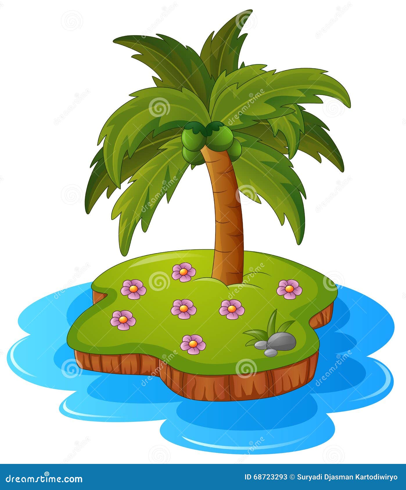 Illustration of Tropical Island Stock Vector - Illustration of desert ...