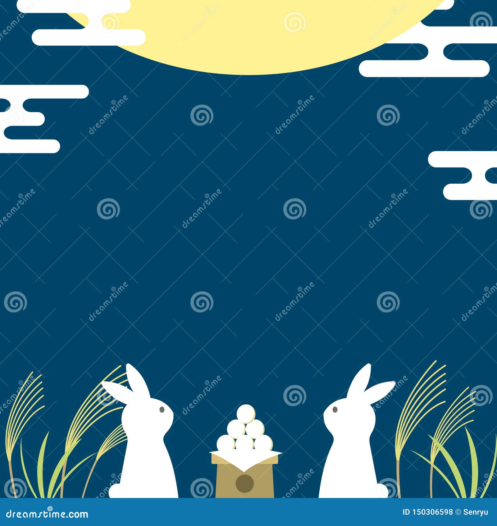 Tsukimi frame stock vector. Illustration of japanese - 150306598