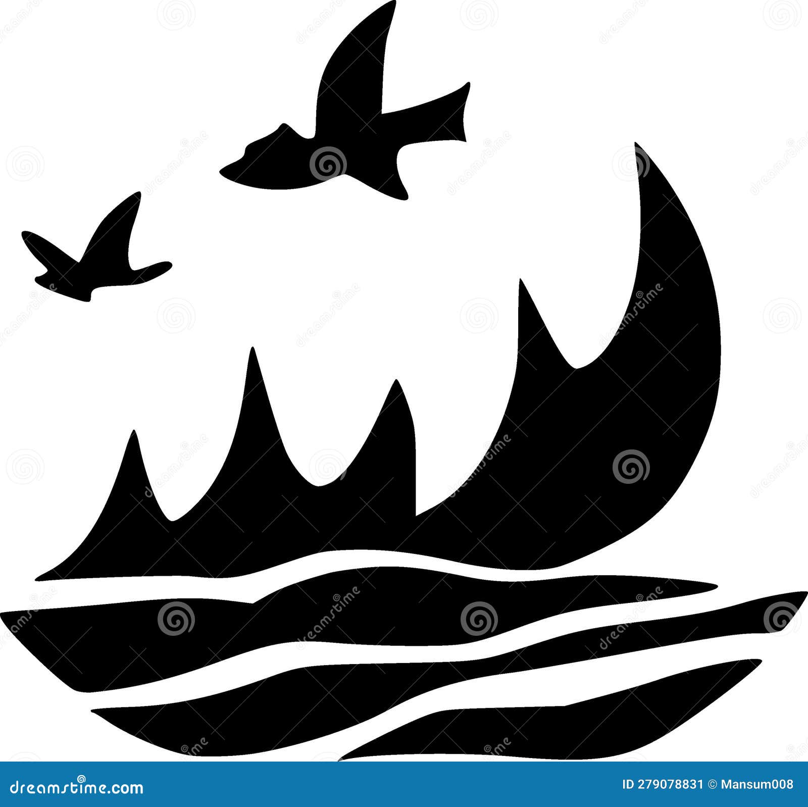Illustration of Tsunami Waves or Fire Icon Stock Illustration ...