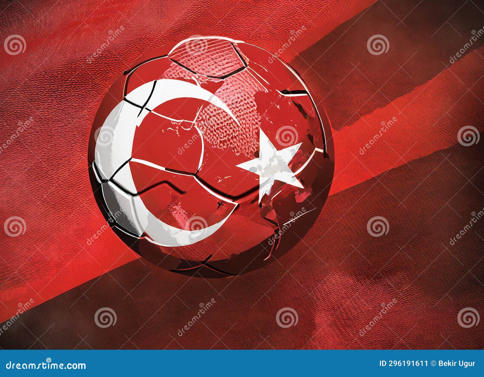 Illustration of a Turkey Flag with the Soccer Ball Stock Illustration ...