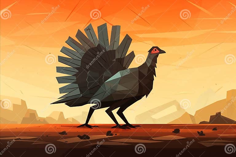 An Illustration of a Turkey in Low Poly Style Stock Illustration ...