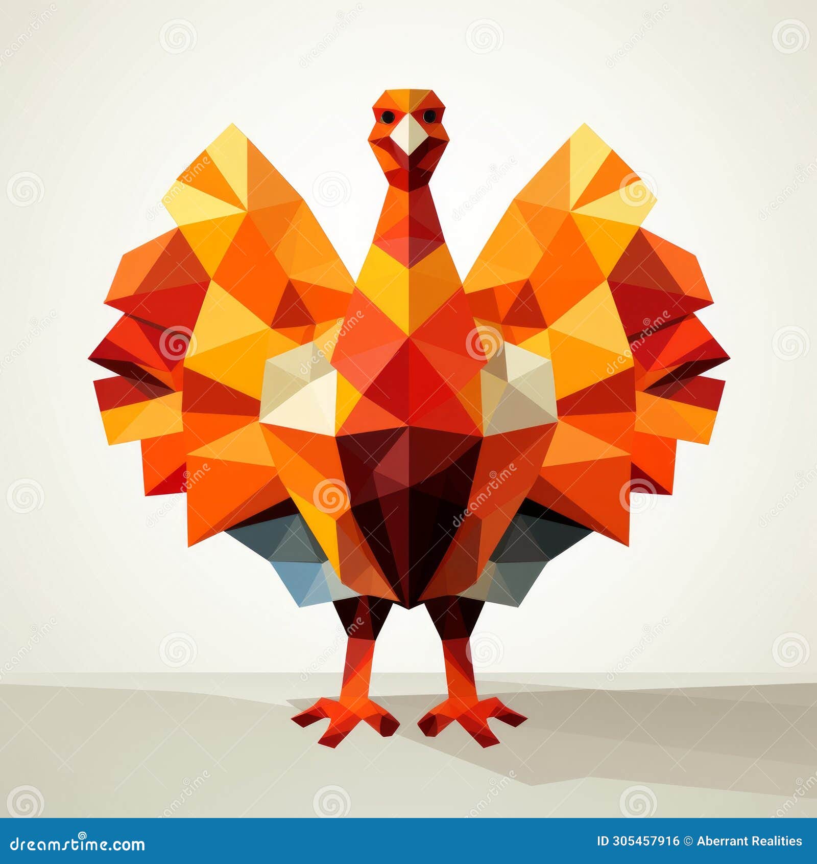 An Illustration of a Turkey Made Out of Triangles Stock Illustration ...