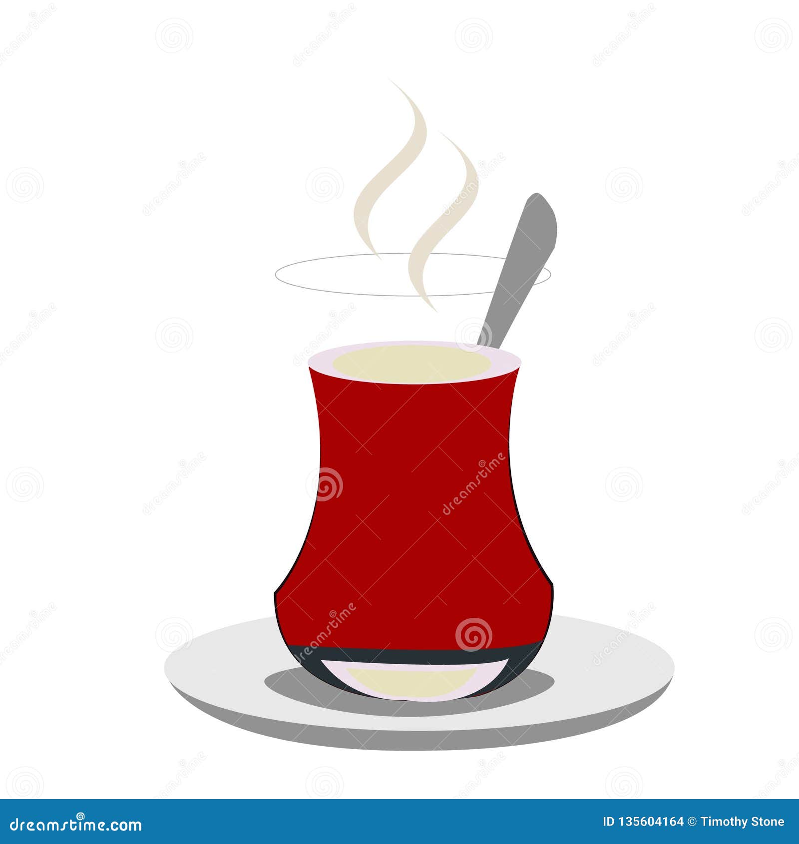 Vector Illustration of Turkish Tea Glass and Spoon Stock Vector ...