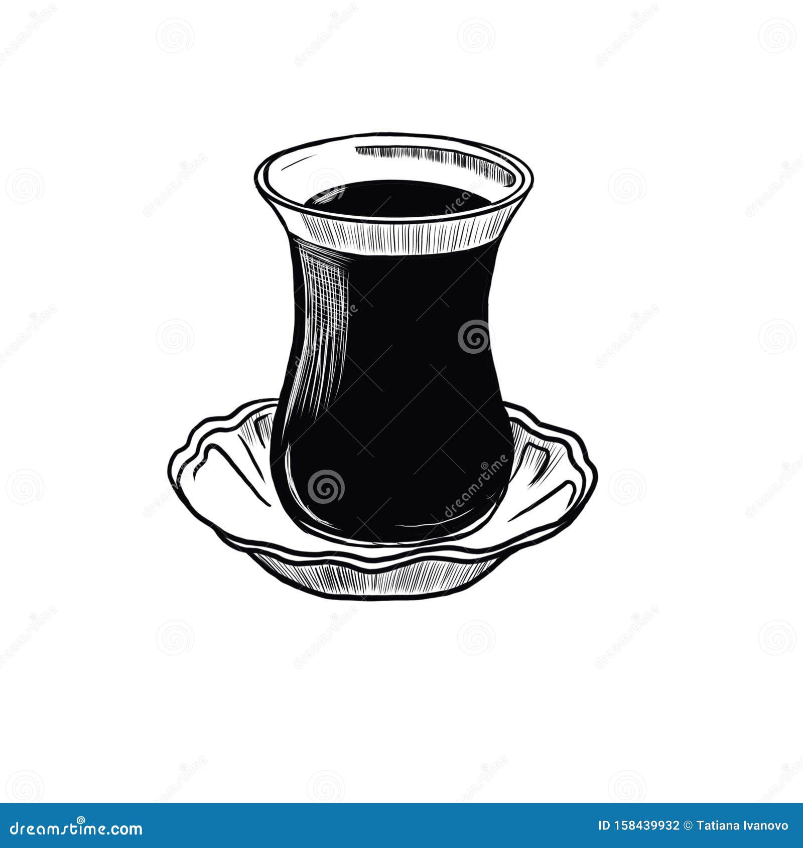 Illustration of Turkish Tea on a White Background Stock Illustration ...