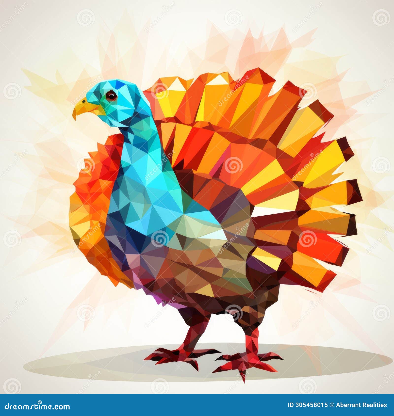 An Illustration of a Turquoise Turkey on a White Background Stock ...