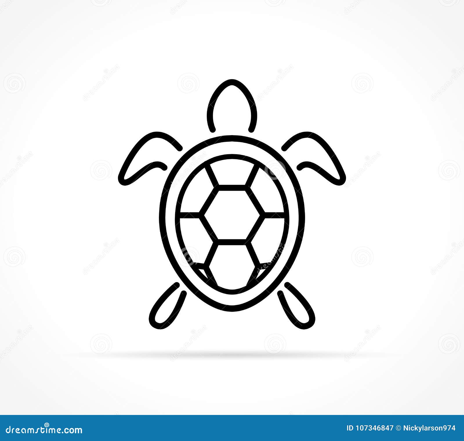Turtle Icon on White Background Stock Vector - Illustration of icon ...