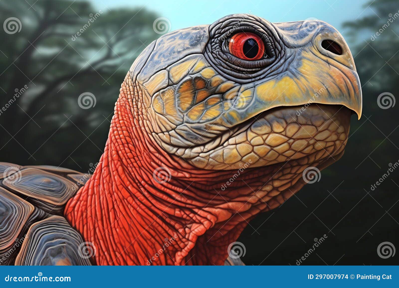 Turtle in the Wild Close-up Stock Illustration - Illustration of ...