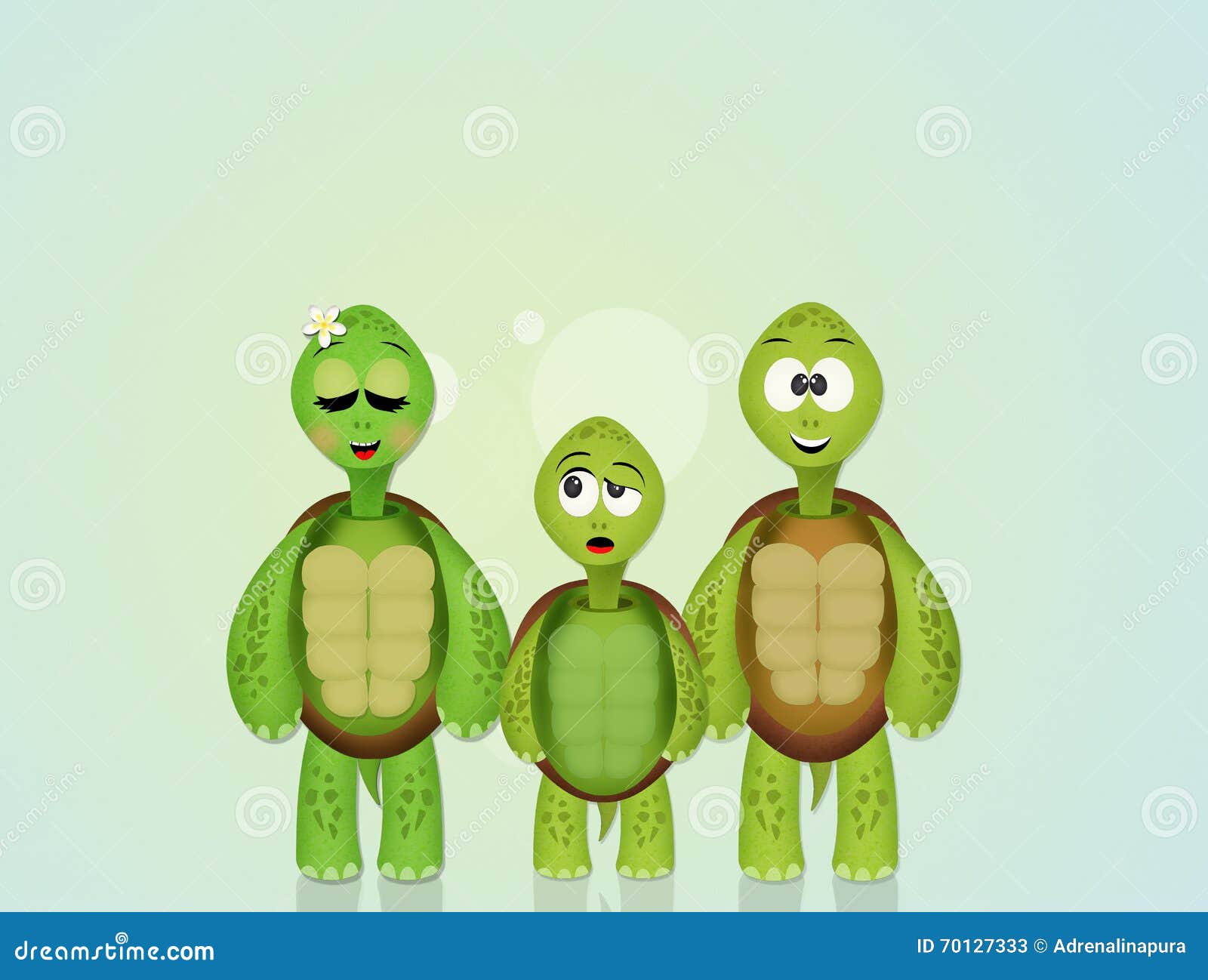 Turtles Family In The Sea On Waves Cartoon Vector | CartoonDealer.com ...