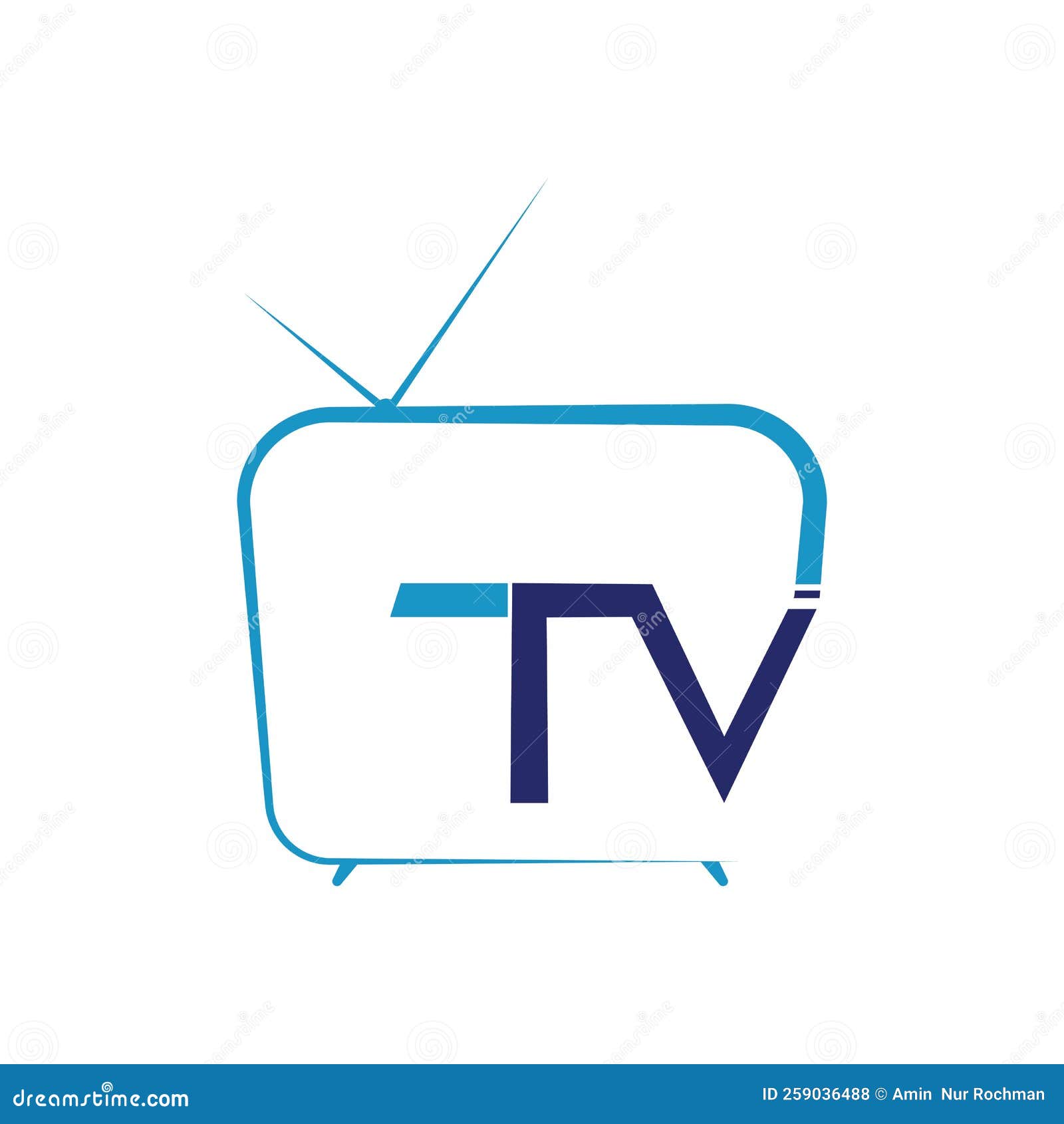 The Illustration of TV Logo Stock Vector - Illustration of viewer, play ...