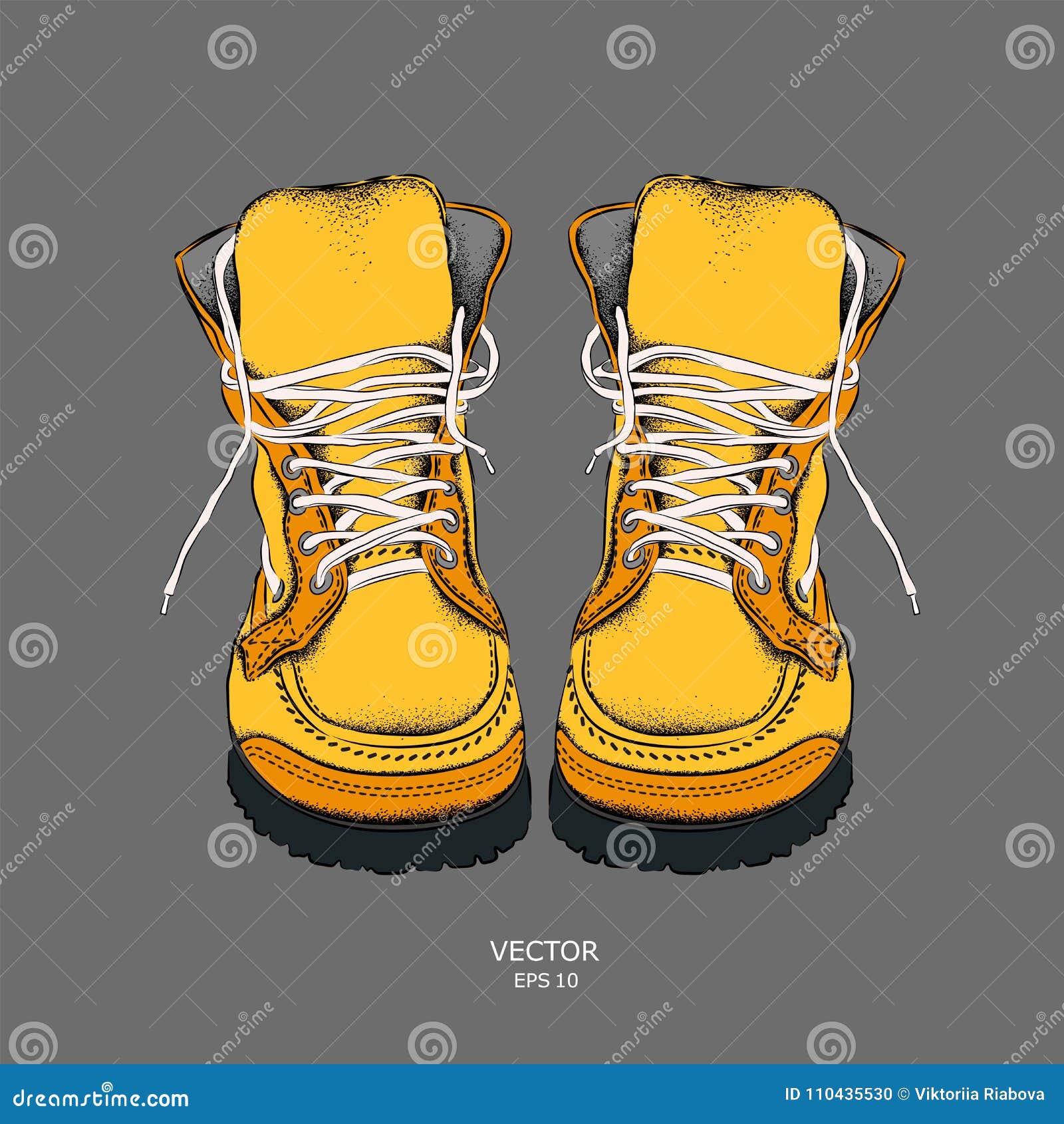 An Illustration of a Two Beautiful Stylish Leather Boots. Vector ...