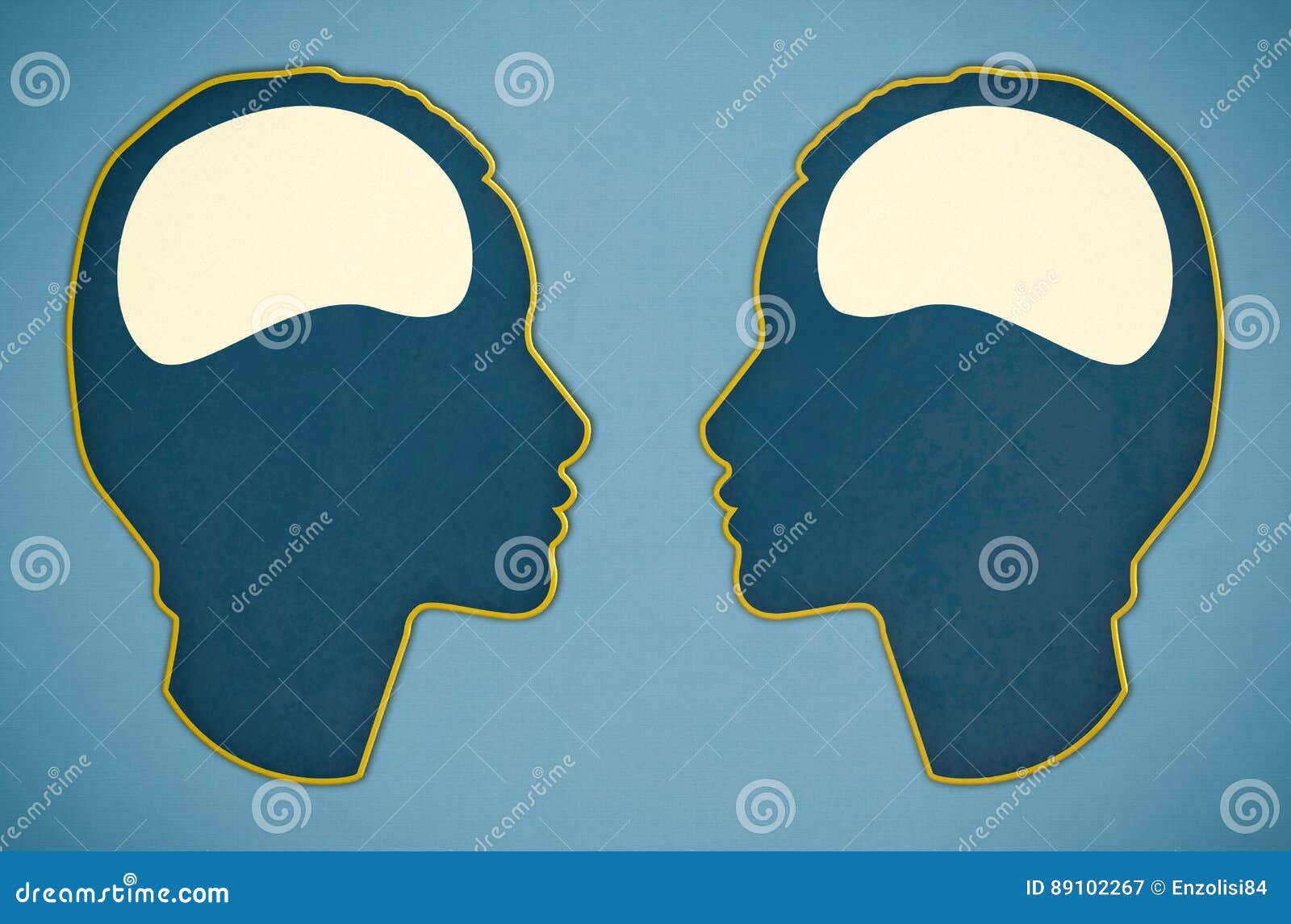 Illustration of two brains stock illustration. Illustration of copy ...
