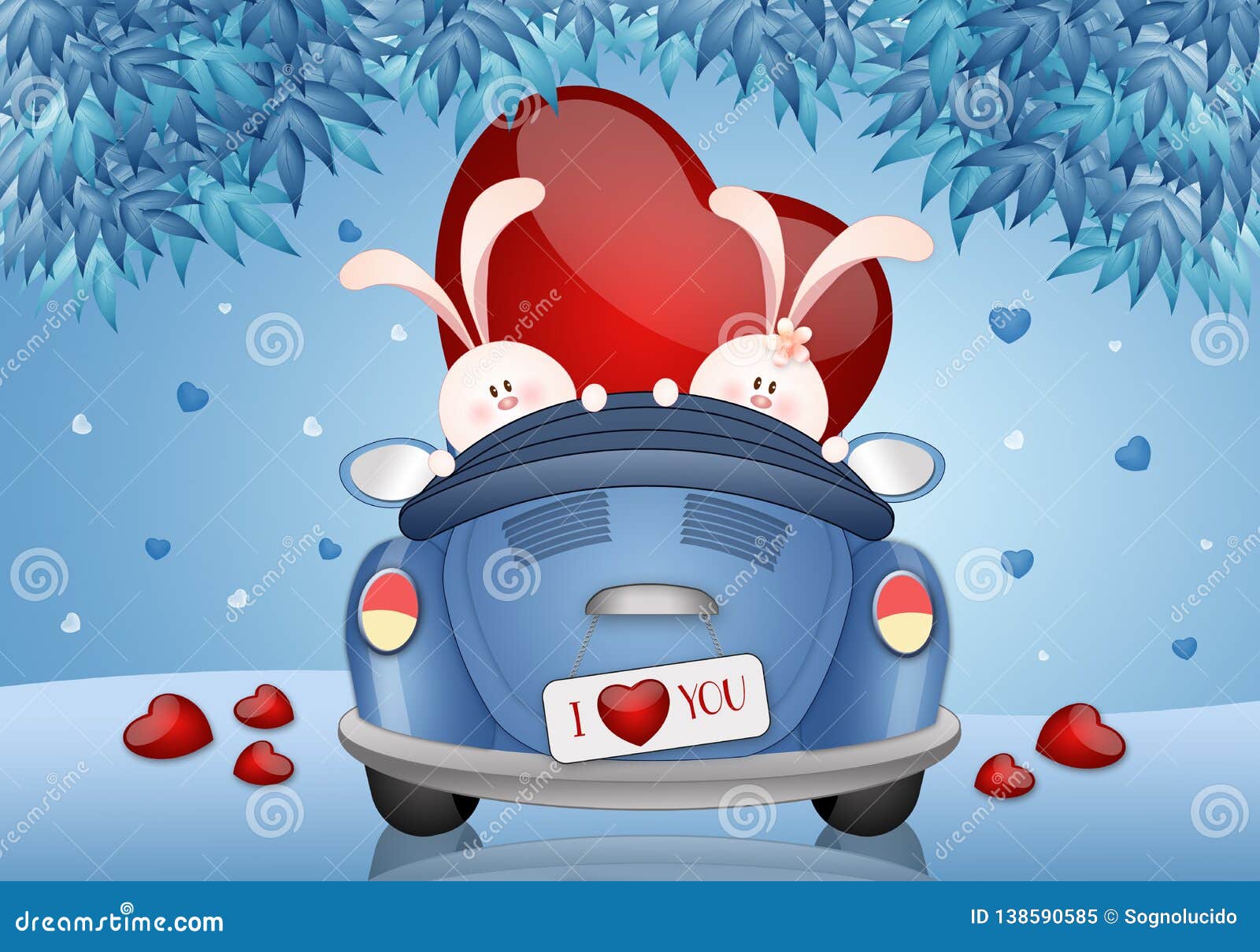 An Illustration of Two Bunnies in Love Stock Illustration ...
