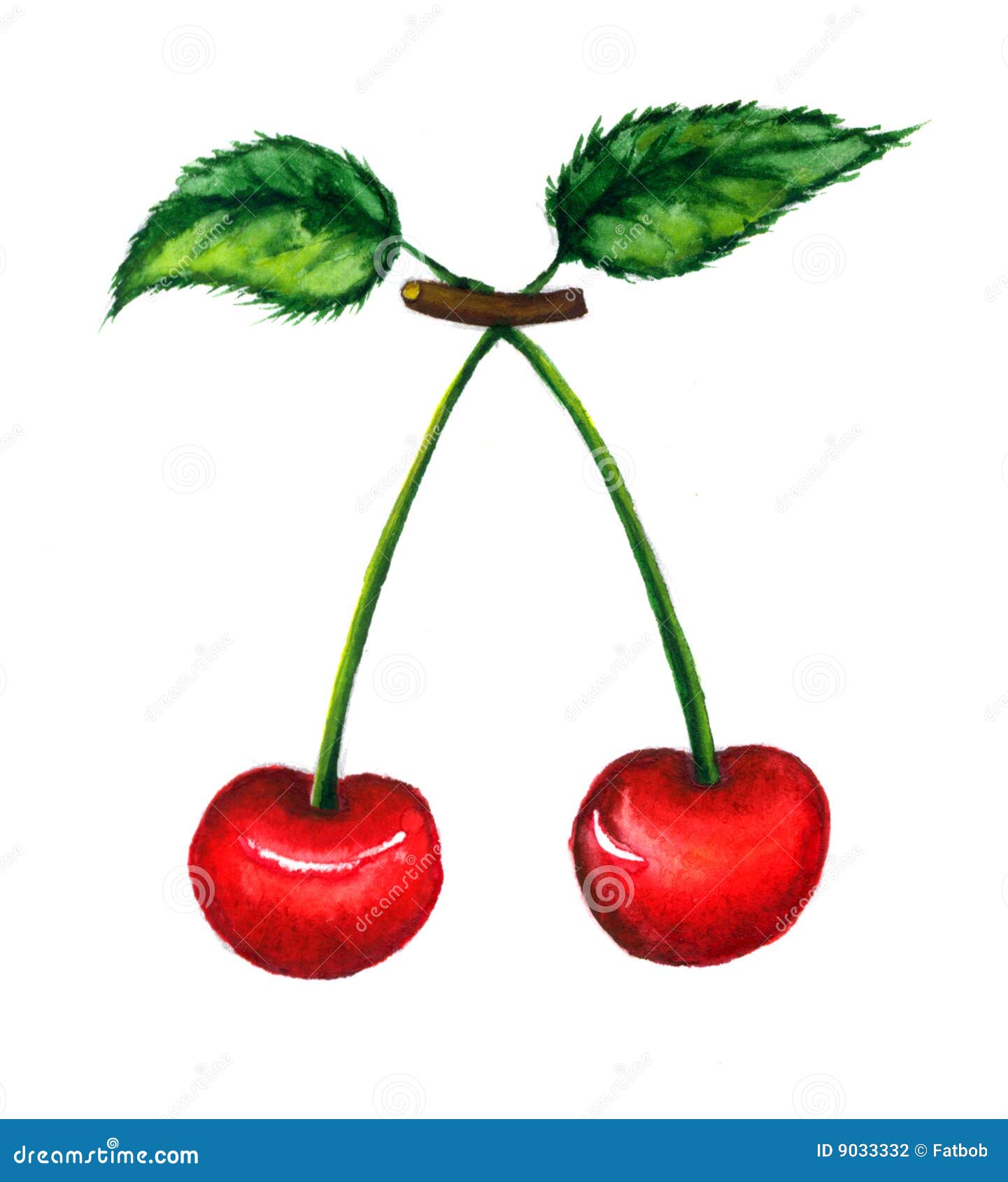 Illustration of Two Cherries Stock Illustration - Illustration of ...