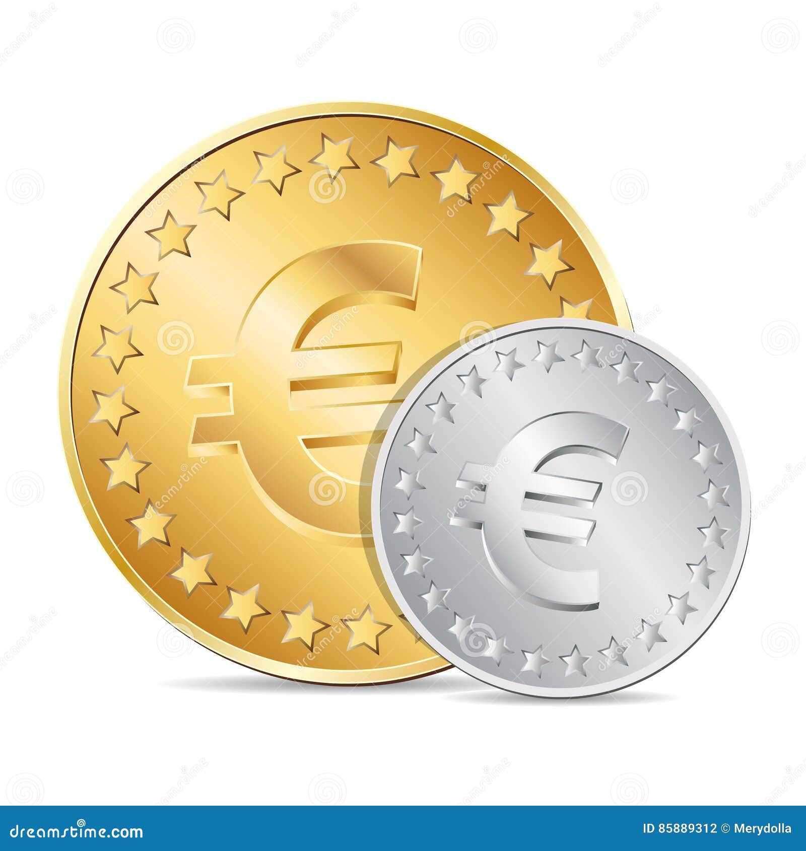Illustration of Two Coins with Euro Sign Stock Illustration ...