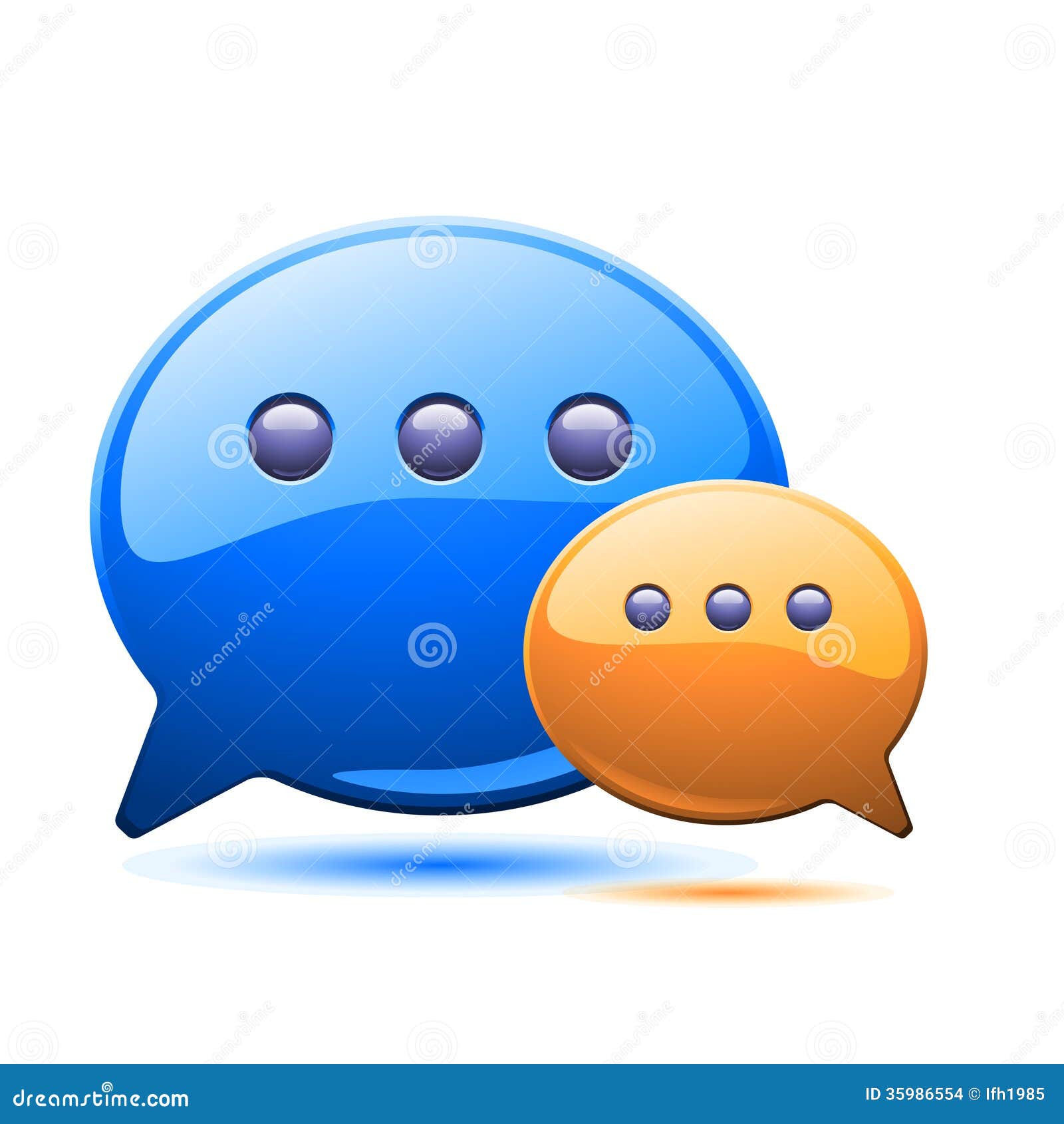 Illustration of Two Coloured Communication Bubles Stock Vector ...