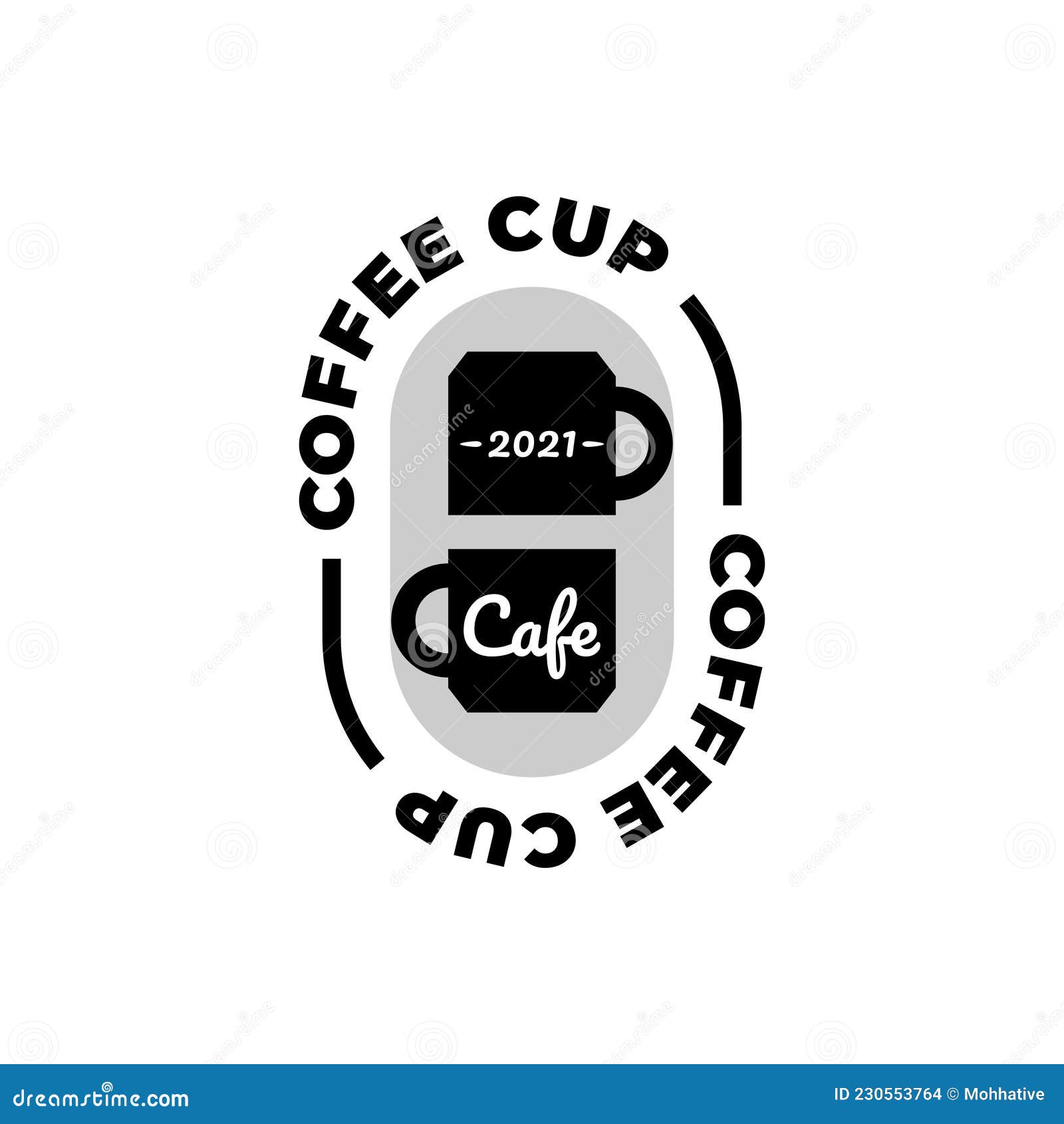 Illustration of a Two Cups of Coffee with a Retro Style. Coffee Shop ...