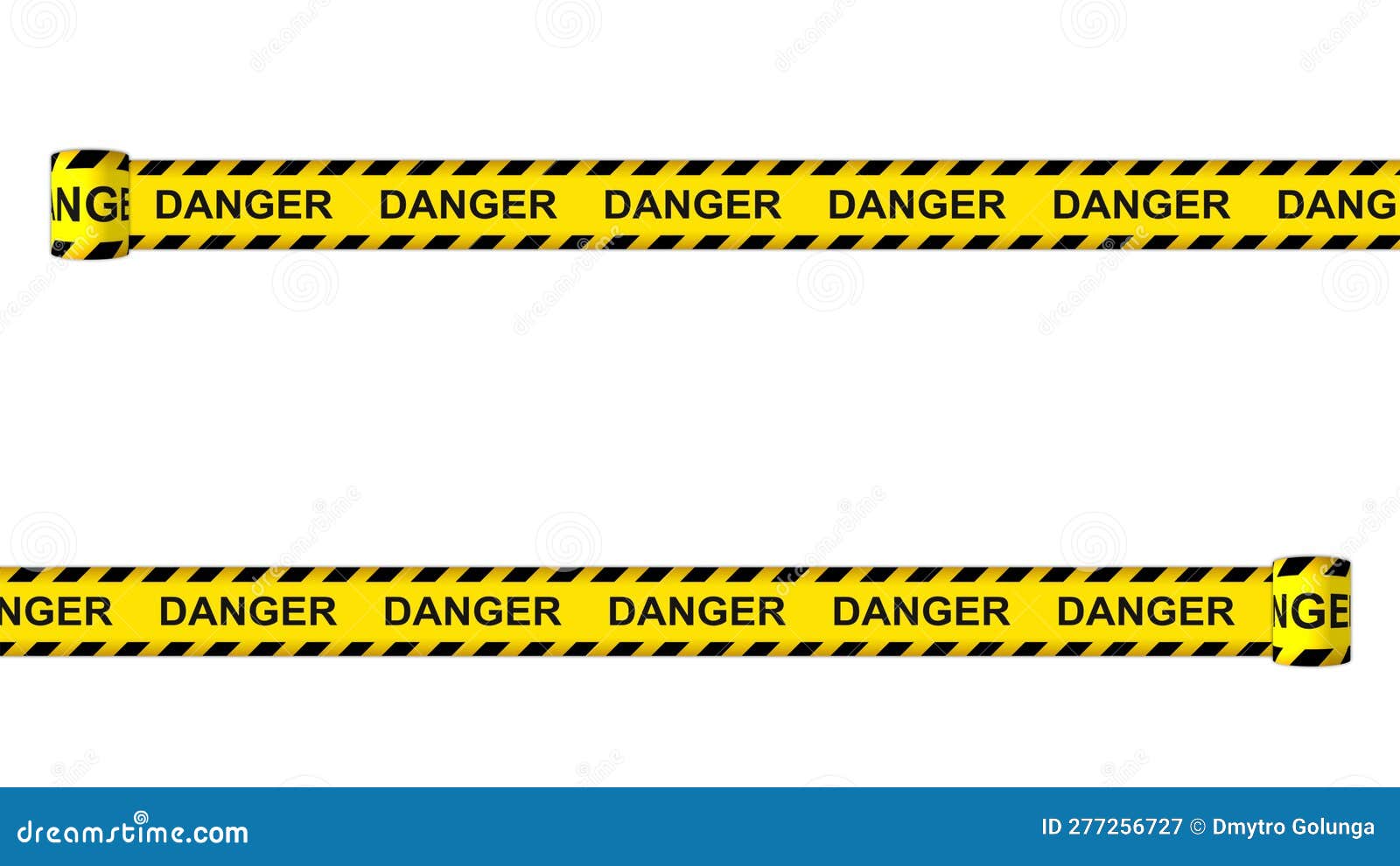 Illustration of Two Danger Stripes Roll on Borders Frame White Screen ...