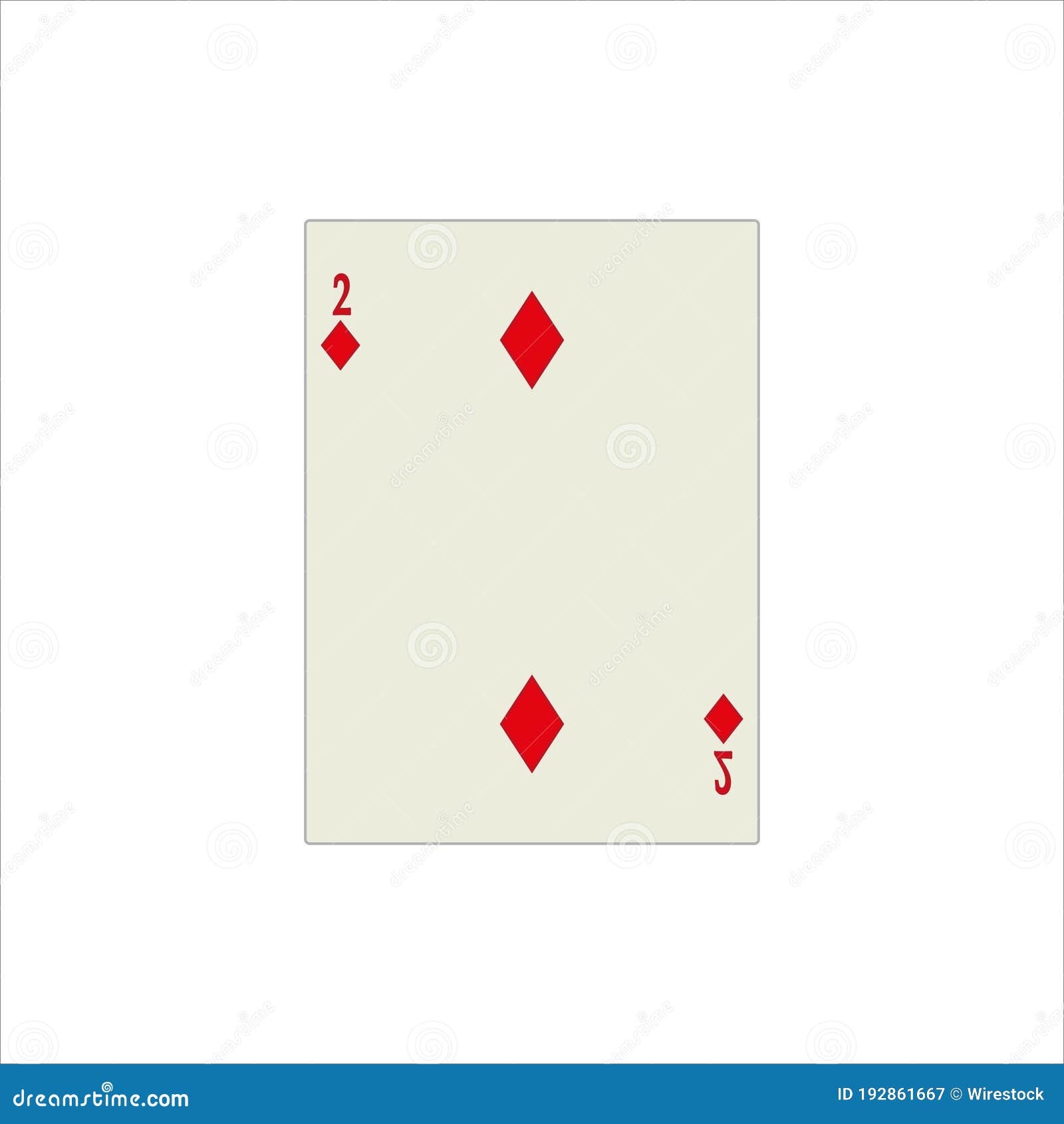Illustration of a Two of Diamonds Card Isolated on a White Background ...