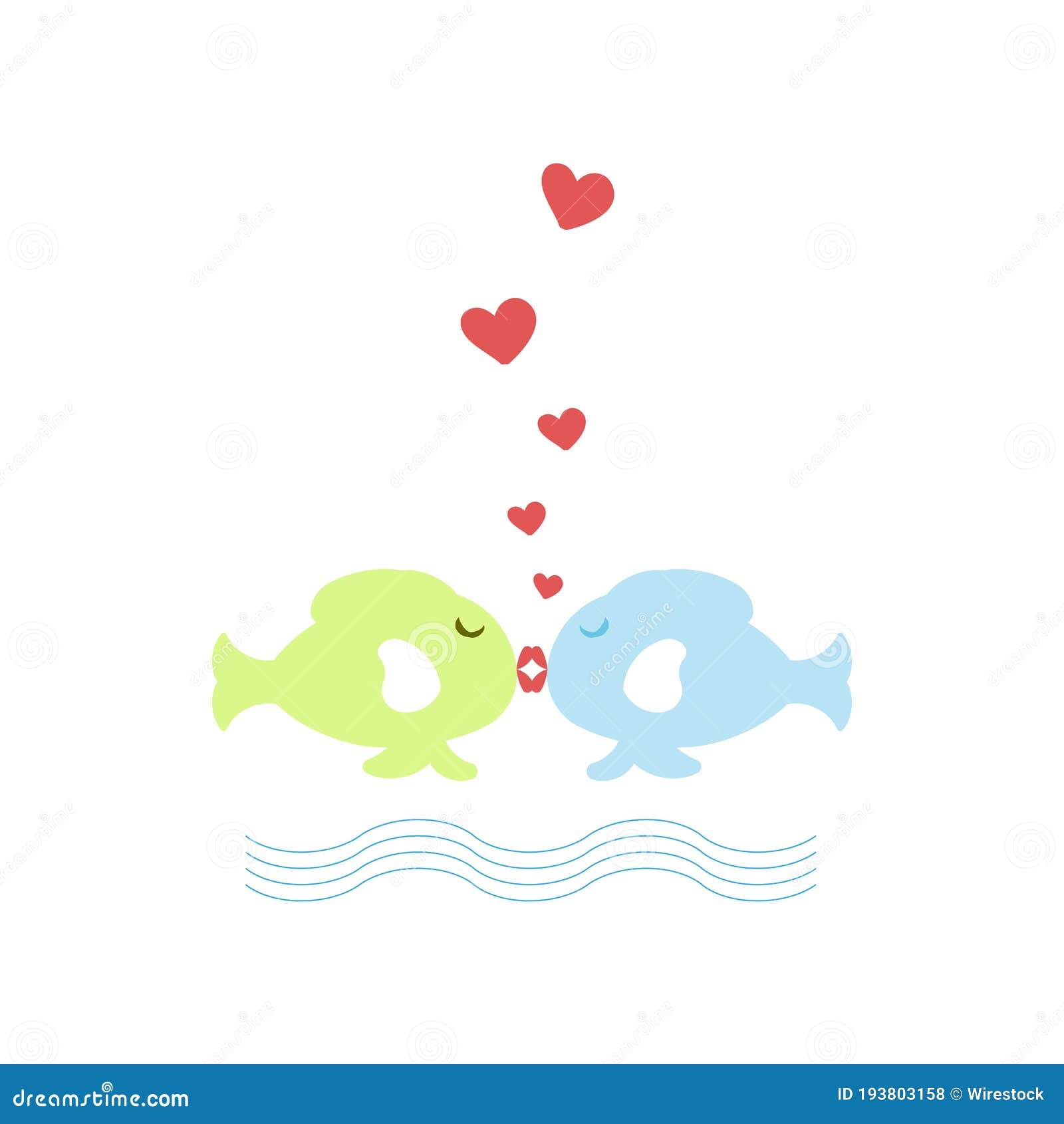 Two Fish Kissing Clipart