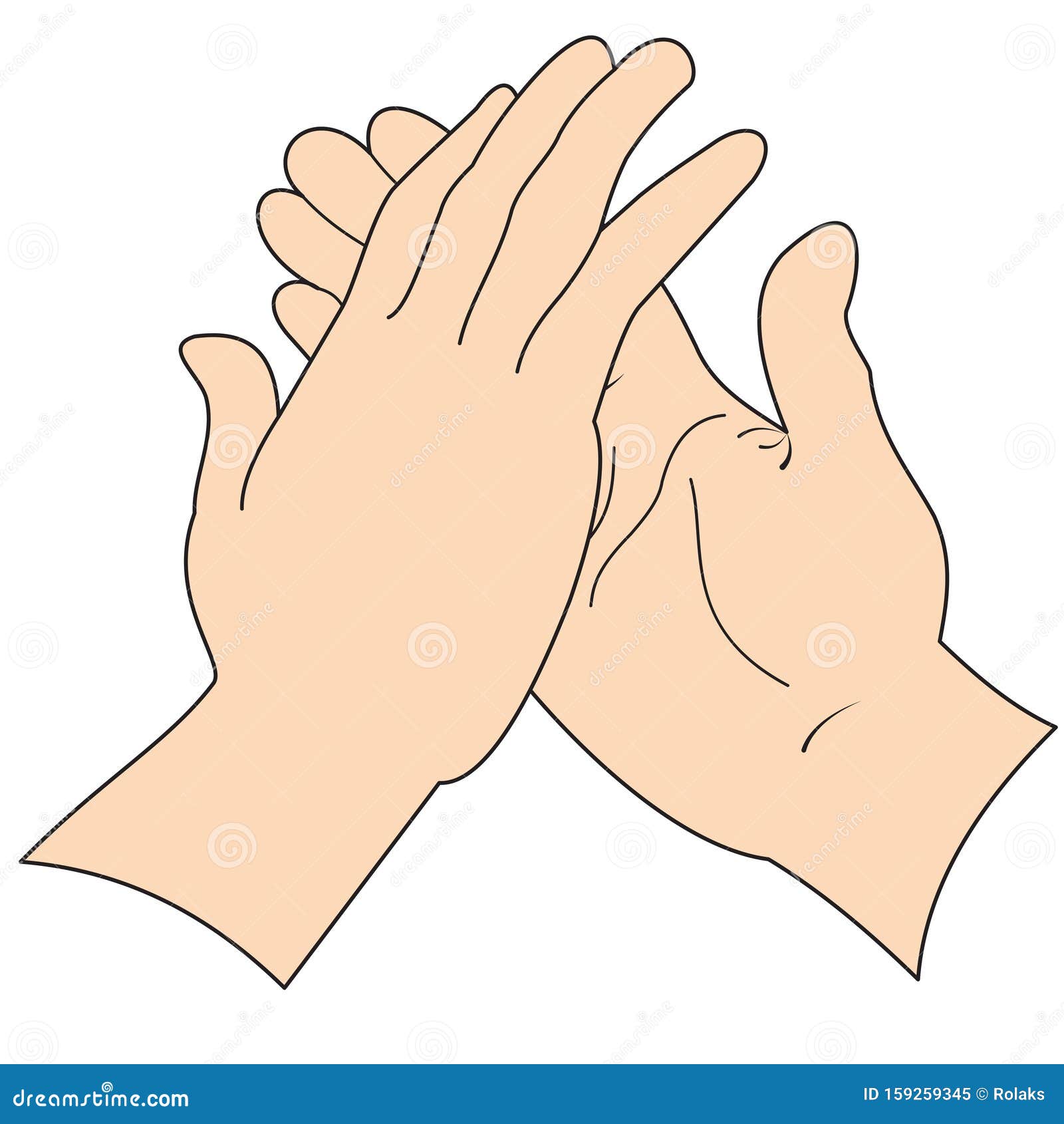 Two hands in greeting stock vector. Illustration of white - 159259345