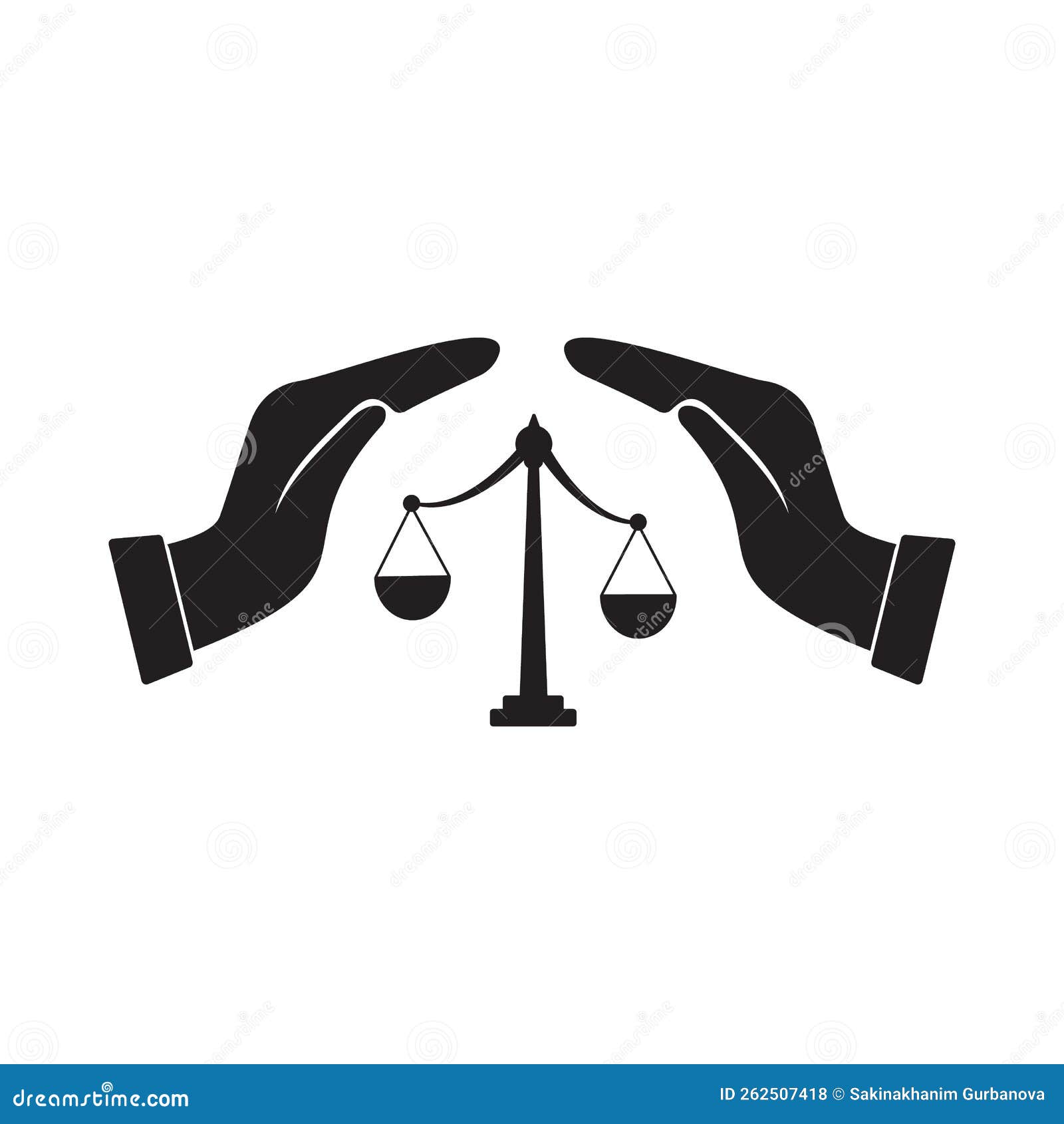 Illustration of Two Hands Protecting or Giving an Unbalanced Weight ...