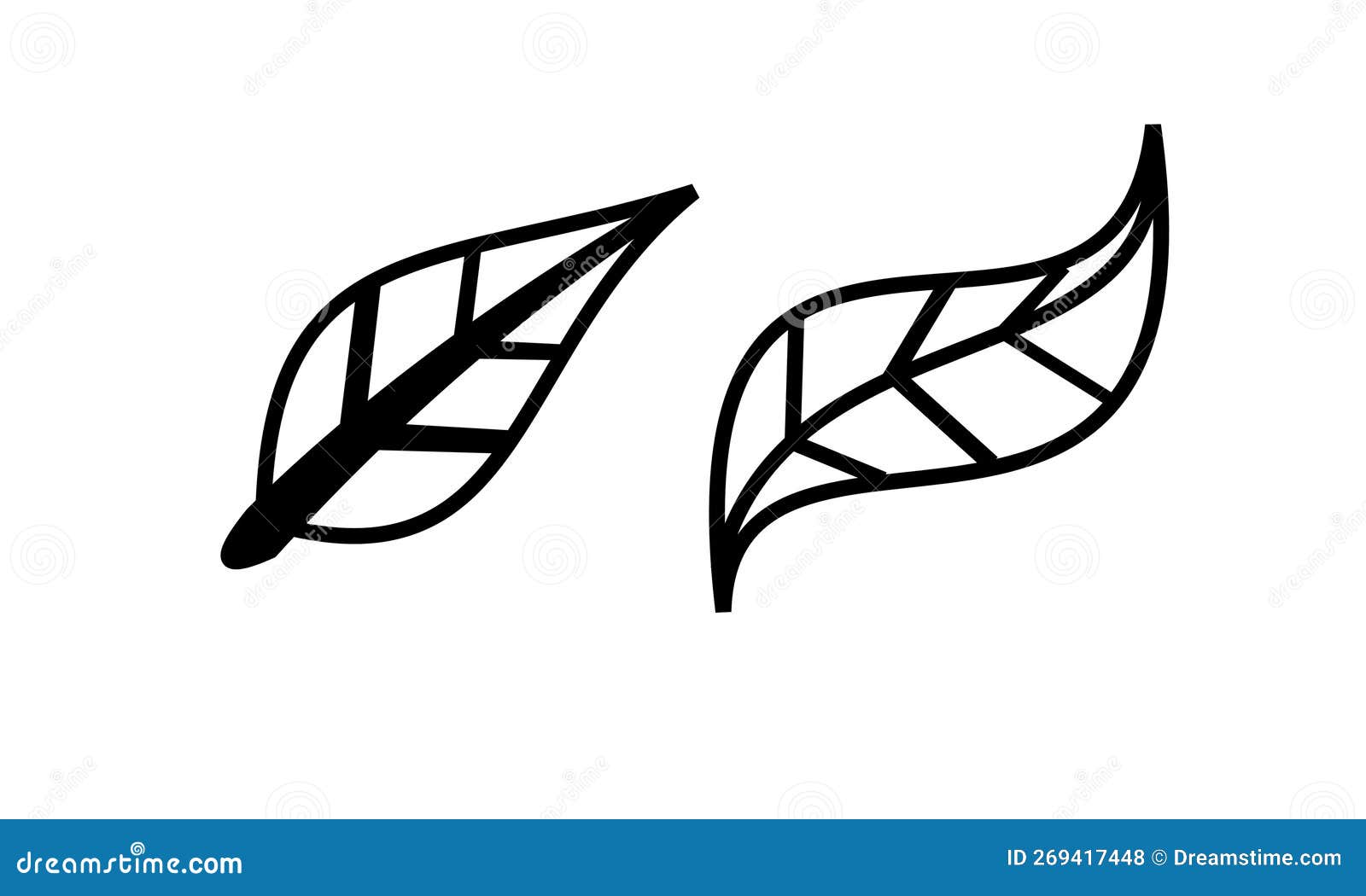 Illustration of two leaves stock illustration. Illustration of brand ...