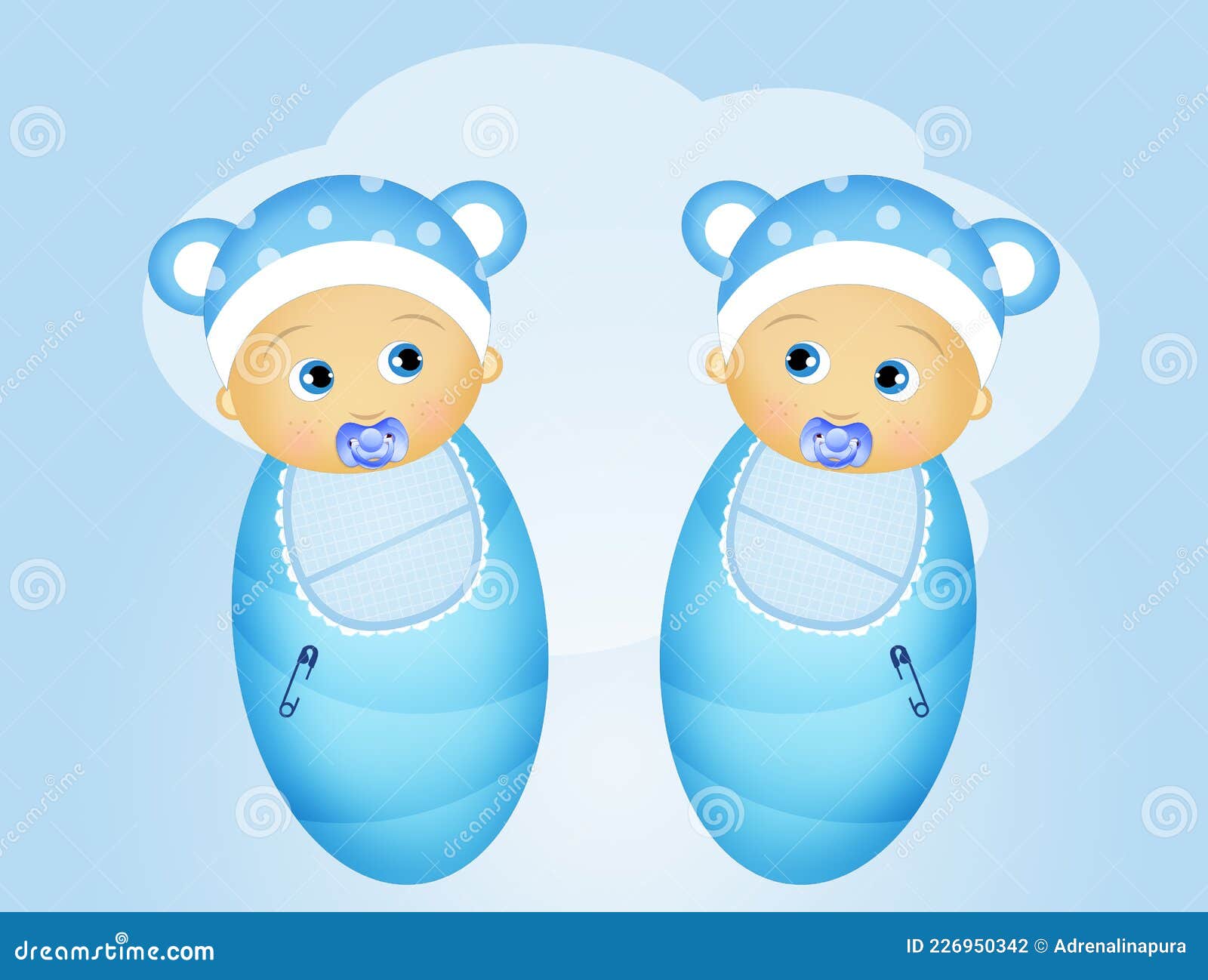 Illustration of Two Little Brothers Twins Stock Illustration ...